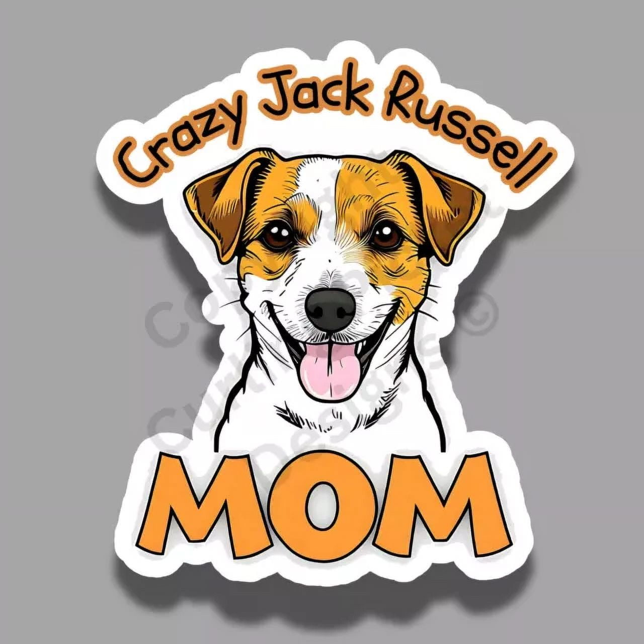 Crazy Jack Russell Mom Dog Breed Cute Sticker Phone Decal Water Bottle ...