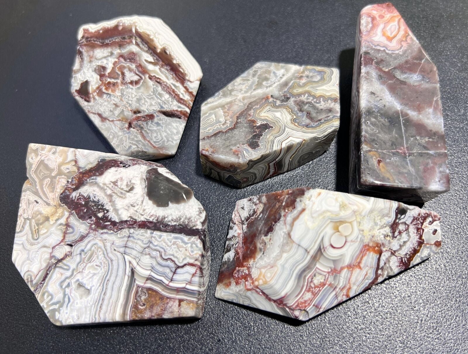 Crazy Lace Banded Agate Faceted Polished Free Form Shapes Palm Stones ...