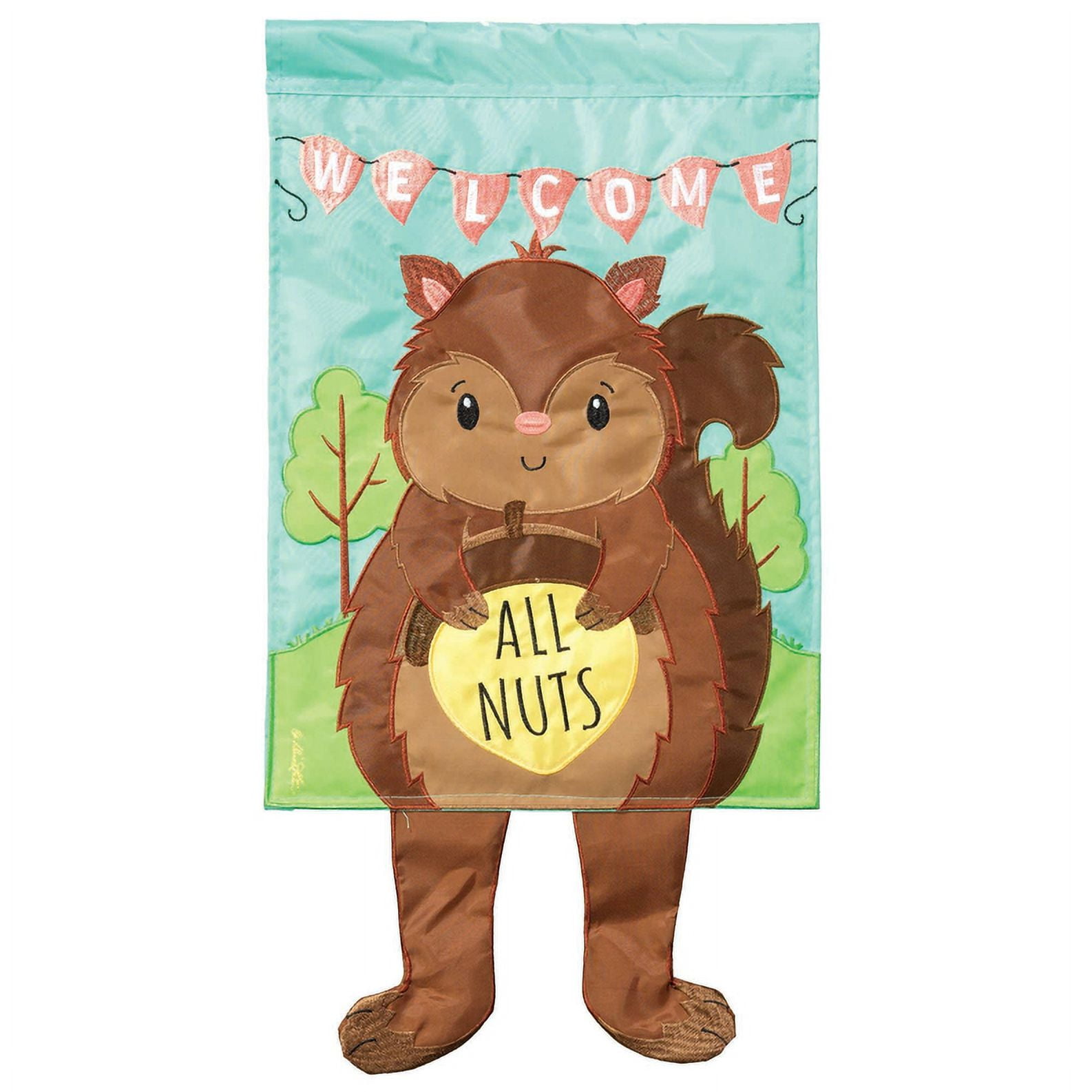 Magnolia Garden Welcome All Nuts Squirrel 13 x 24 Inch Polyester Crazy ...