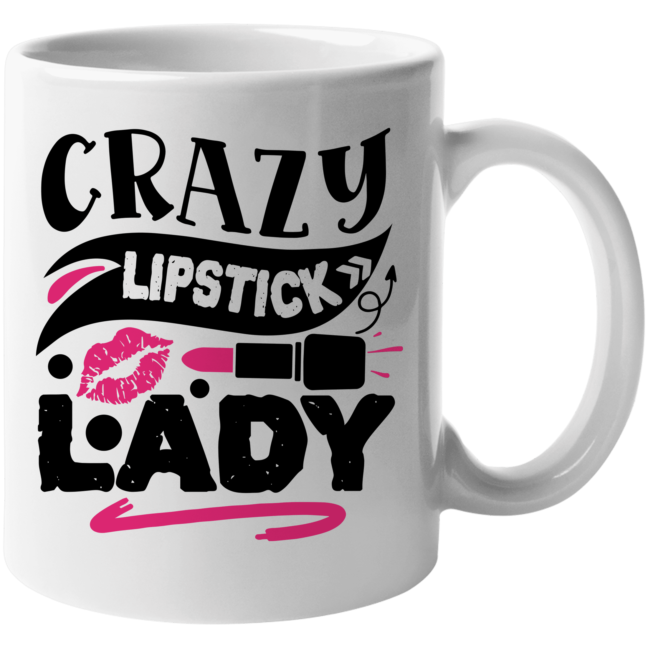 Crazy Lipstick Lady with Artsy Design - Beauty Themed Merch for Makeup ...