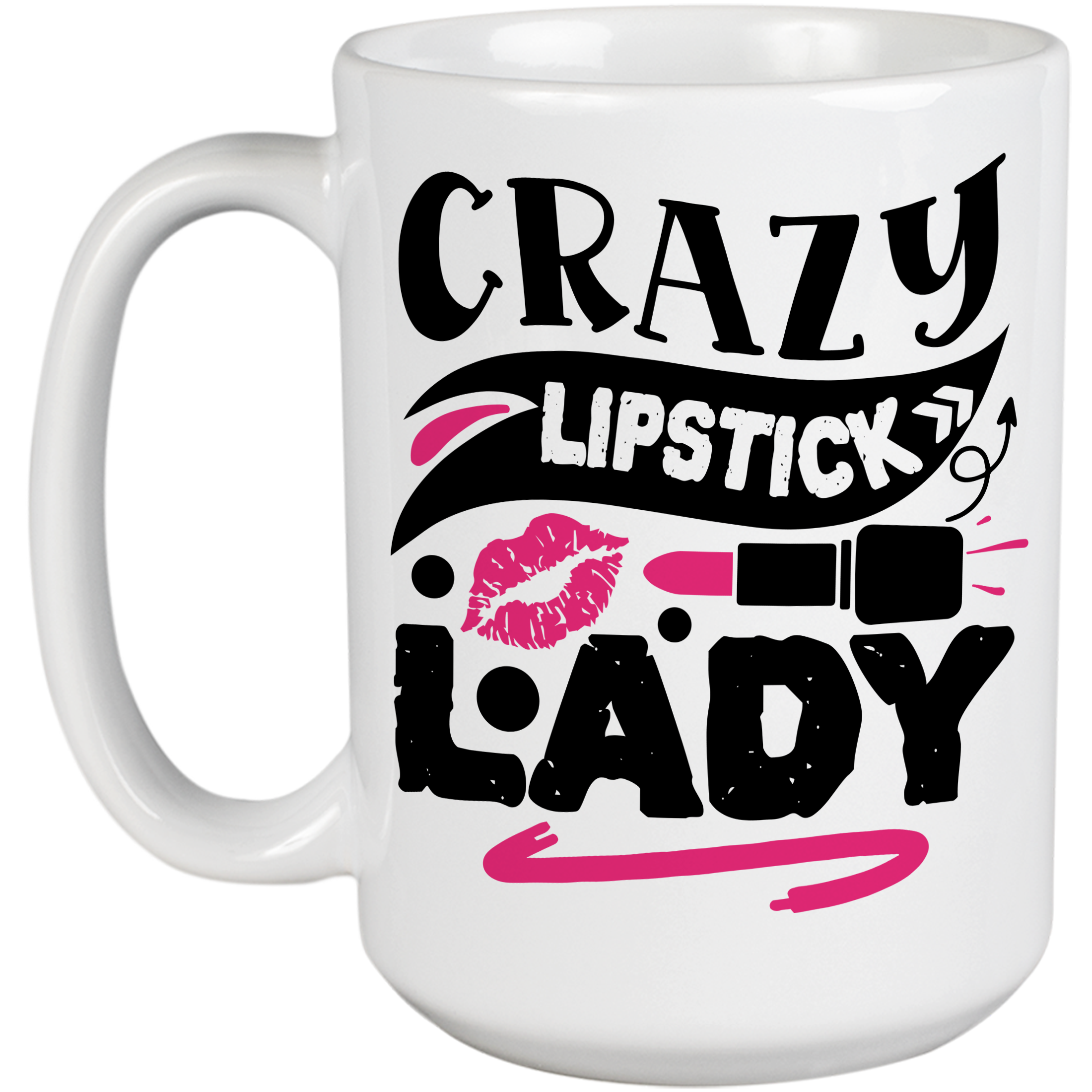 Crazy Lipstick Lady with Artsy Design - Beauty Themed Merch for Makeup ...