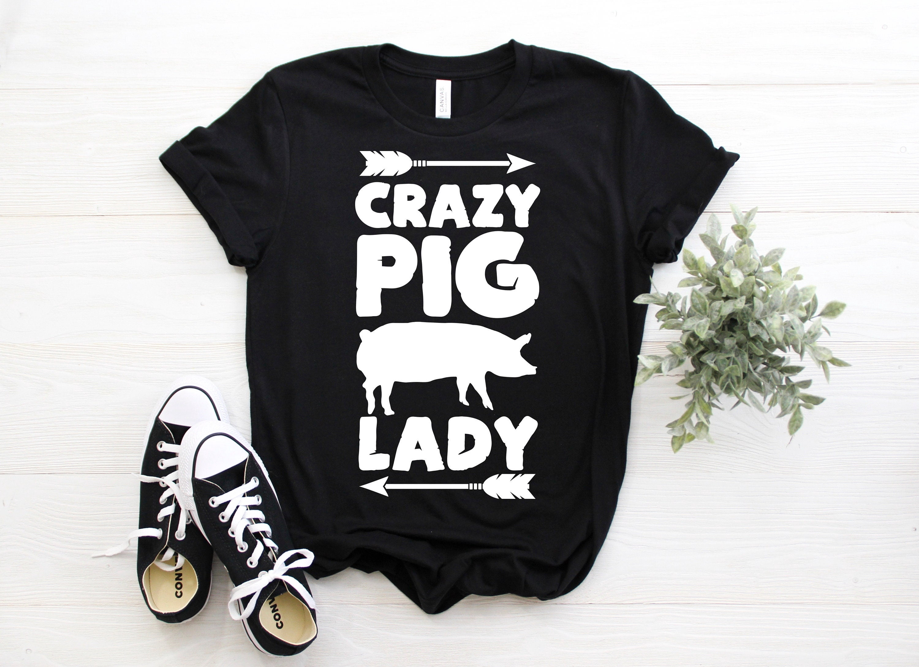 Crazy Pig Lady Farm Farming Animal Farmer Pigs Lover Gifts T-Shirt, Pig ...