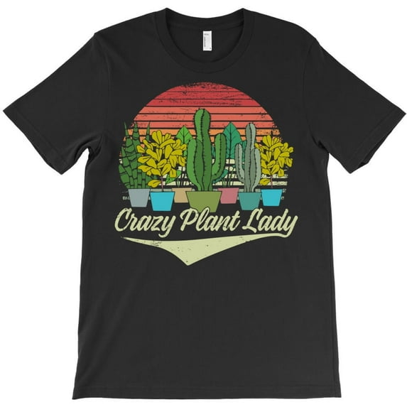 Crazy Plant Lady Funny Vintage Style Graphic Tee, Proud Plant Mom ...