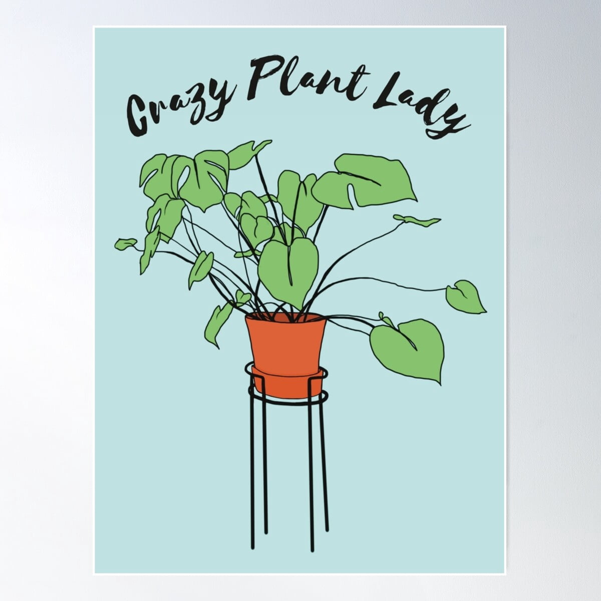Crazy Plant Lady Philodendron Poster Wall Art, Modern Wall Decor For ...