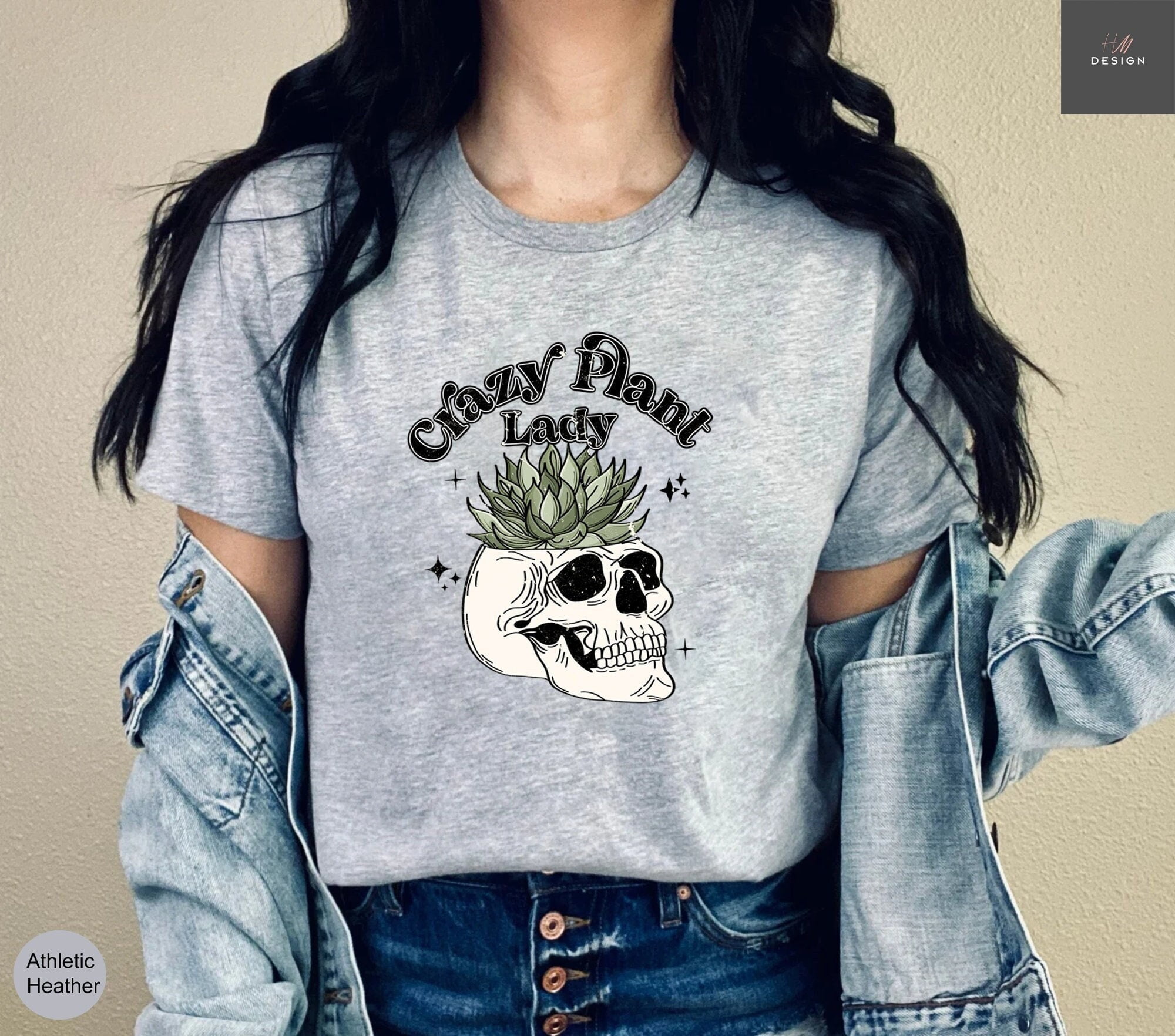Crazy Plant Lady Shirt, Cactus And Skull, Plant Lady, Plant T-shirt ...