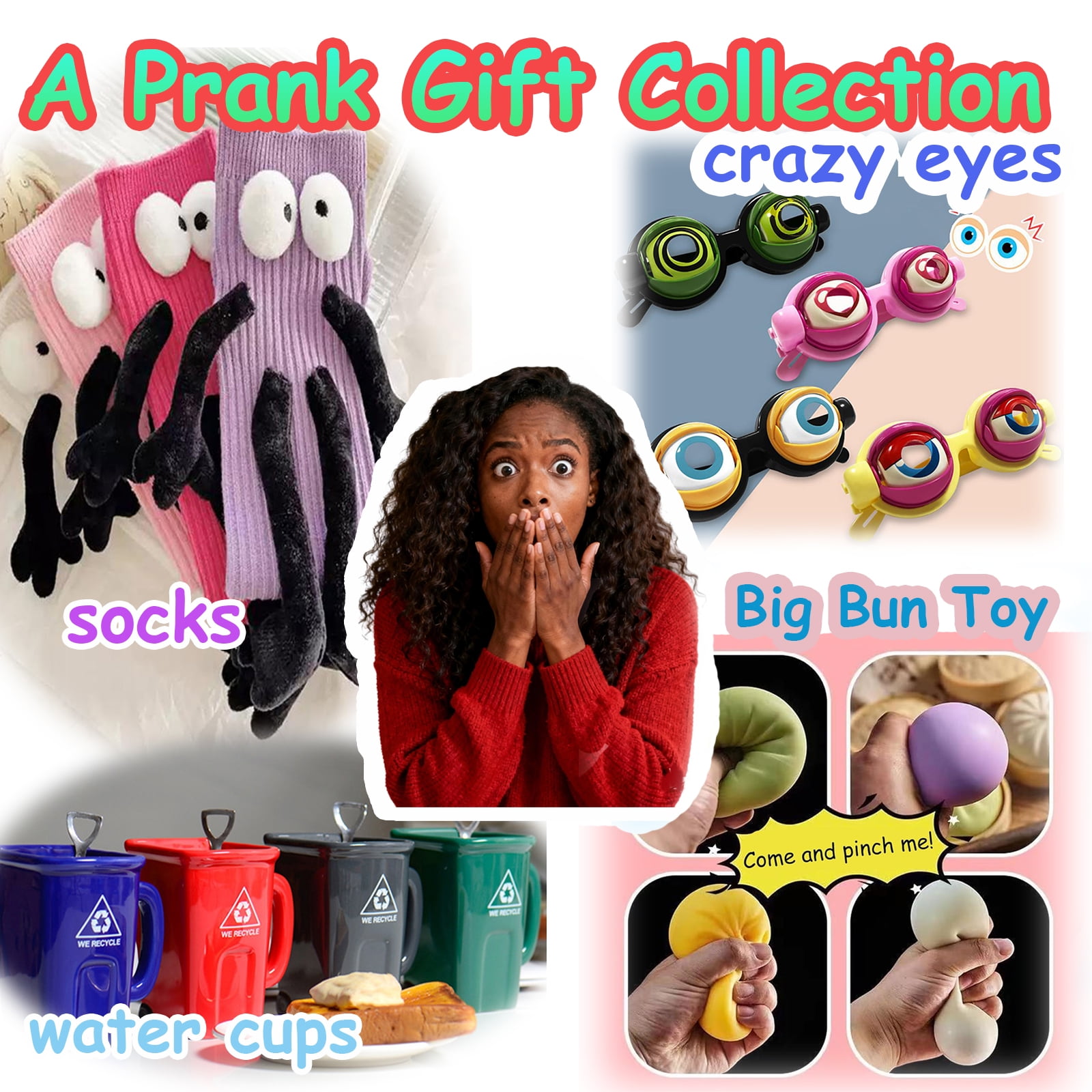 Crazy Pull Line Glasses Funny Cheering Props, Wacky Novelty Eyewear for ...