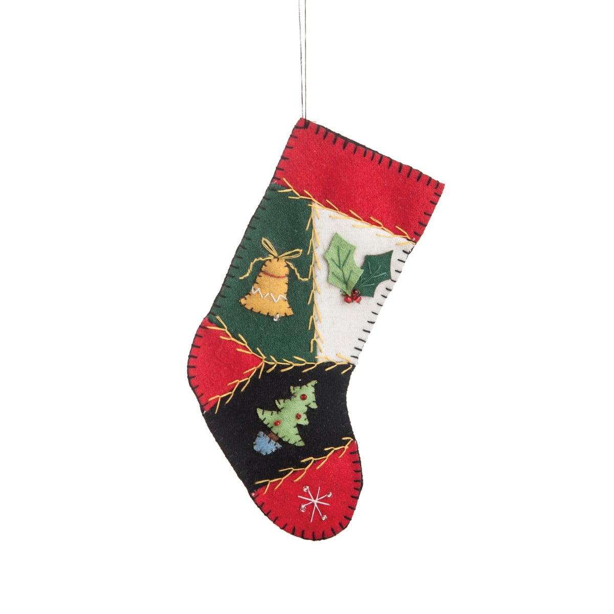 Crazy Quilted Patchwork Christmas Stocking - Walmart.com
