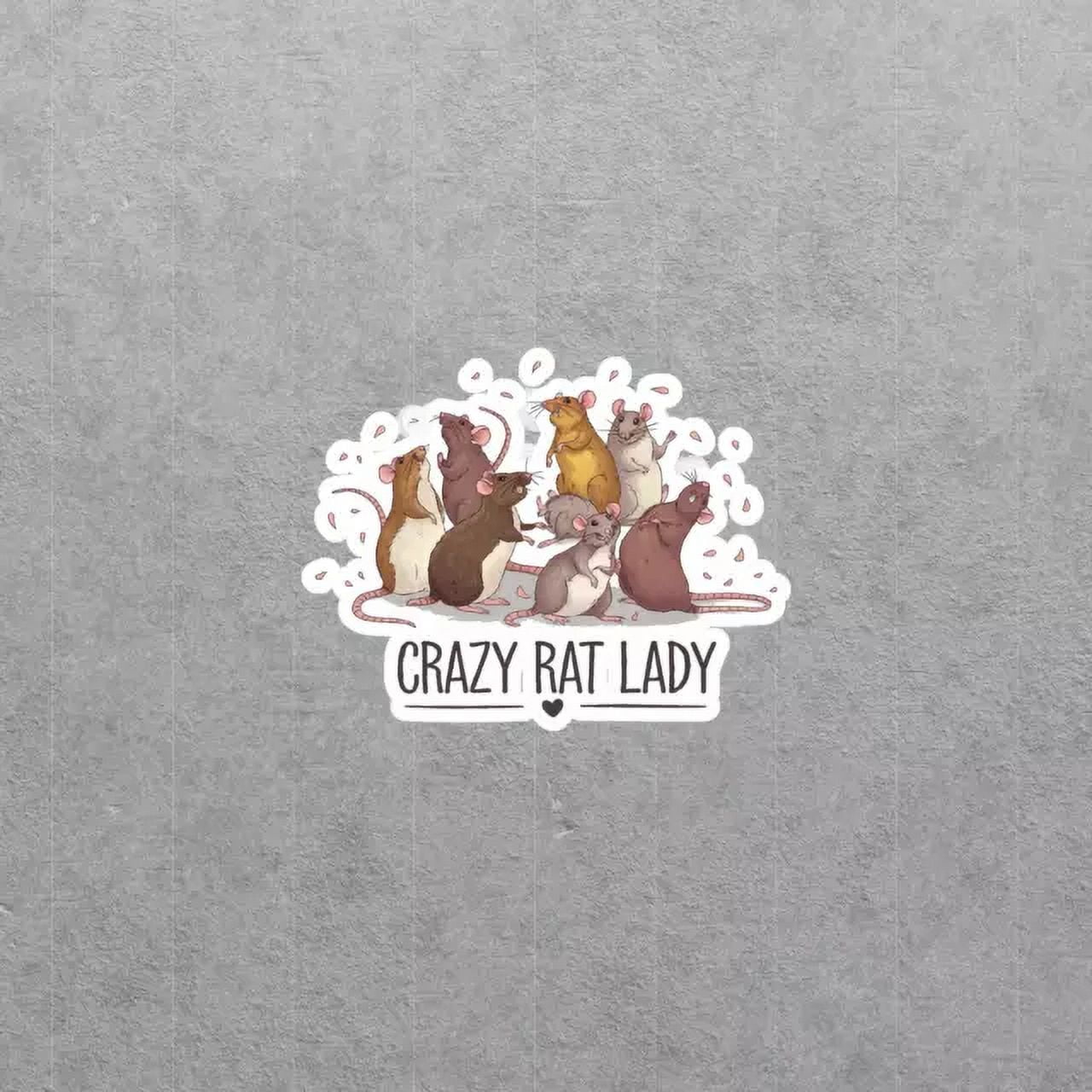 Crazy Rat Lady Cute Rodent Pet Owner Vinyl Sticker Decalphone Decal ...
