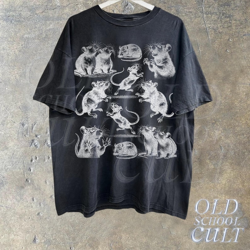 Crazy Rats Vintage 90s T-Shirt, Retro Medieval Rat Tshirt, Gothic ...