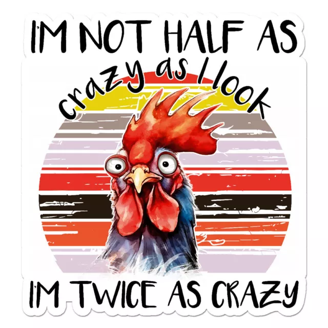 Crazy Rooster Sticker Phone Decal Water Bottle Stickers Car Decals ...