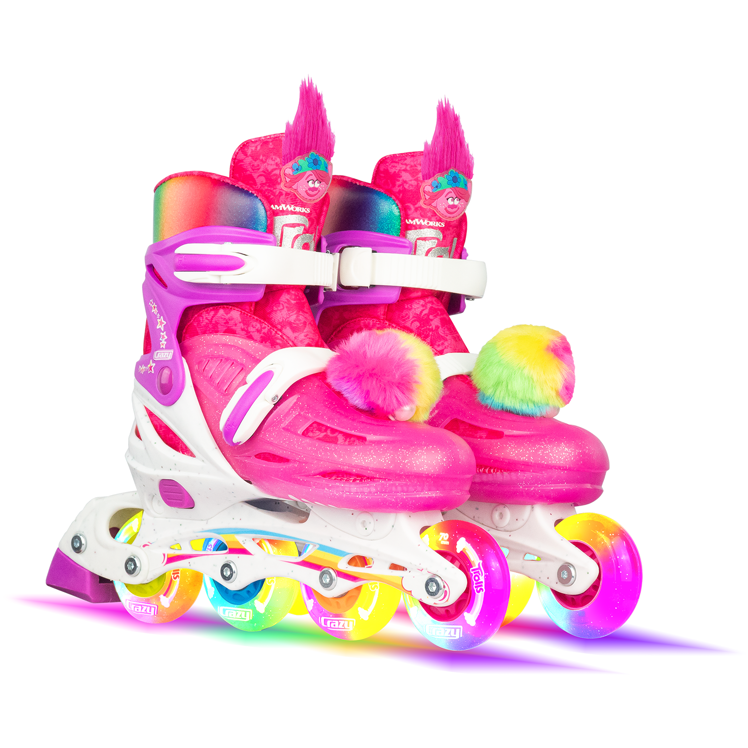 Crazy Skates Trolls Adjustable Inline Skates for Big Kids - Poppy or ...