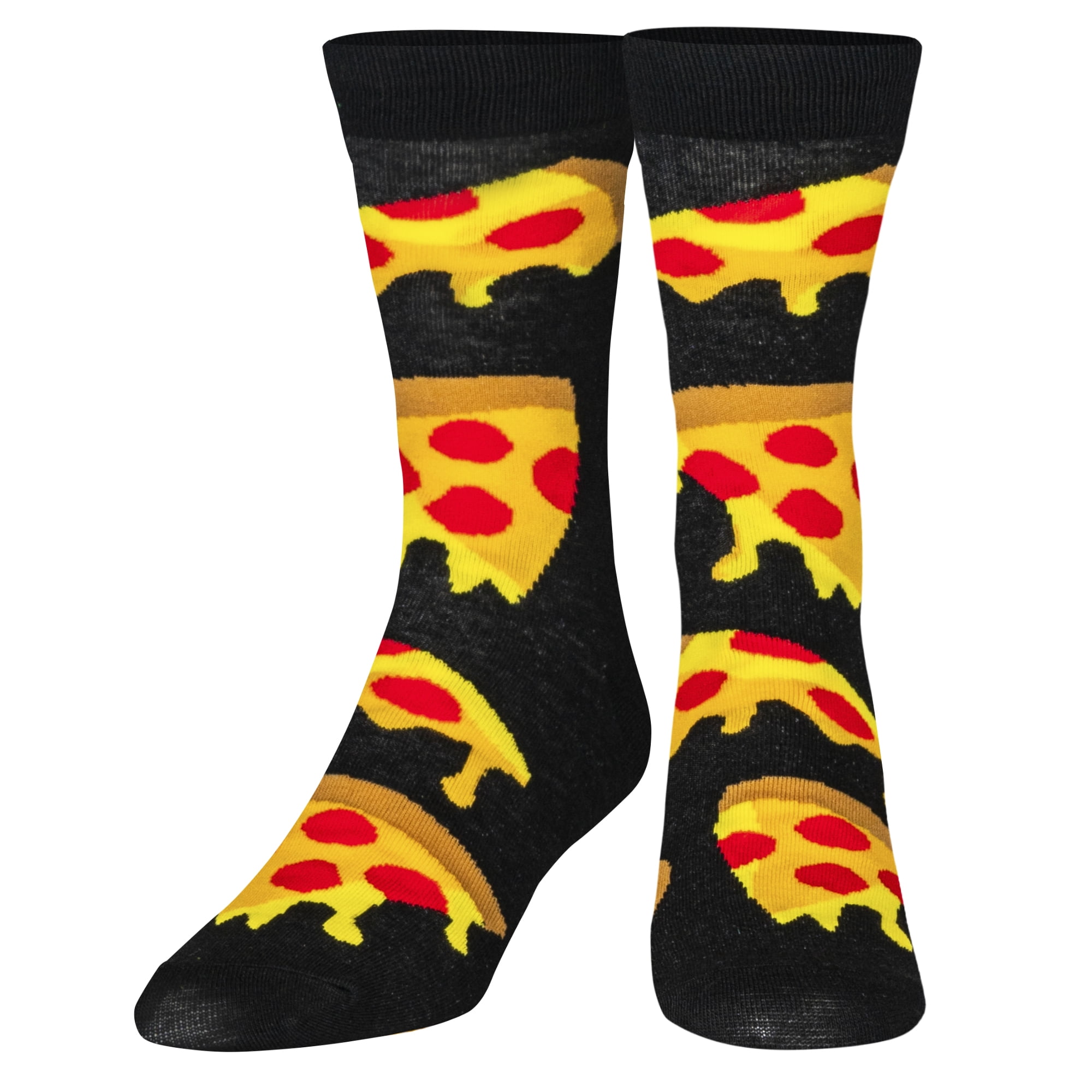 Crazy Socks – Pizza Slice Crew Socks – Fun Cheesy Pepperoni Pizza ...