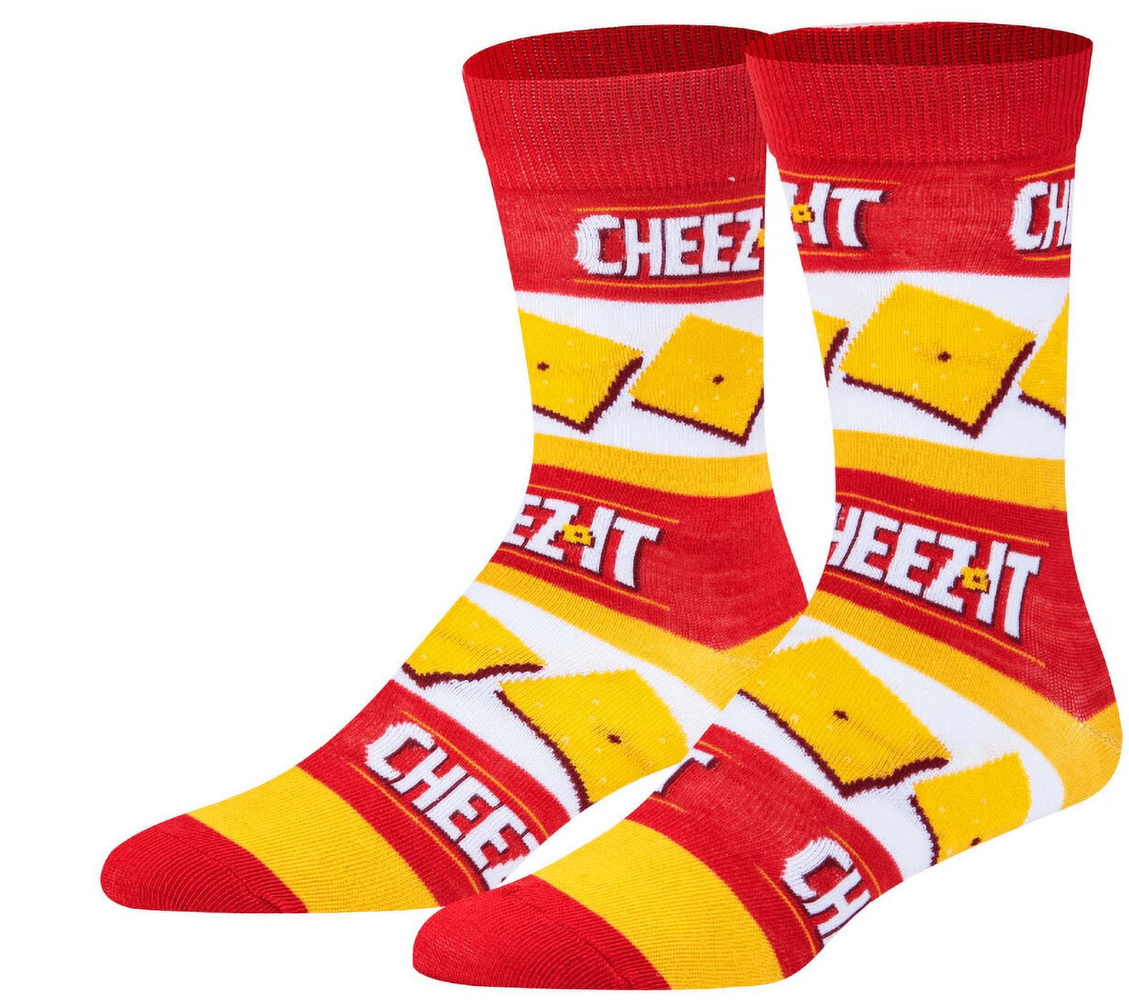 Crazy Socks, Cheez It, Cheesy Party Snack Men's Novelty Print Crew ...