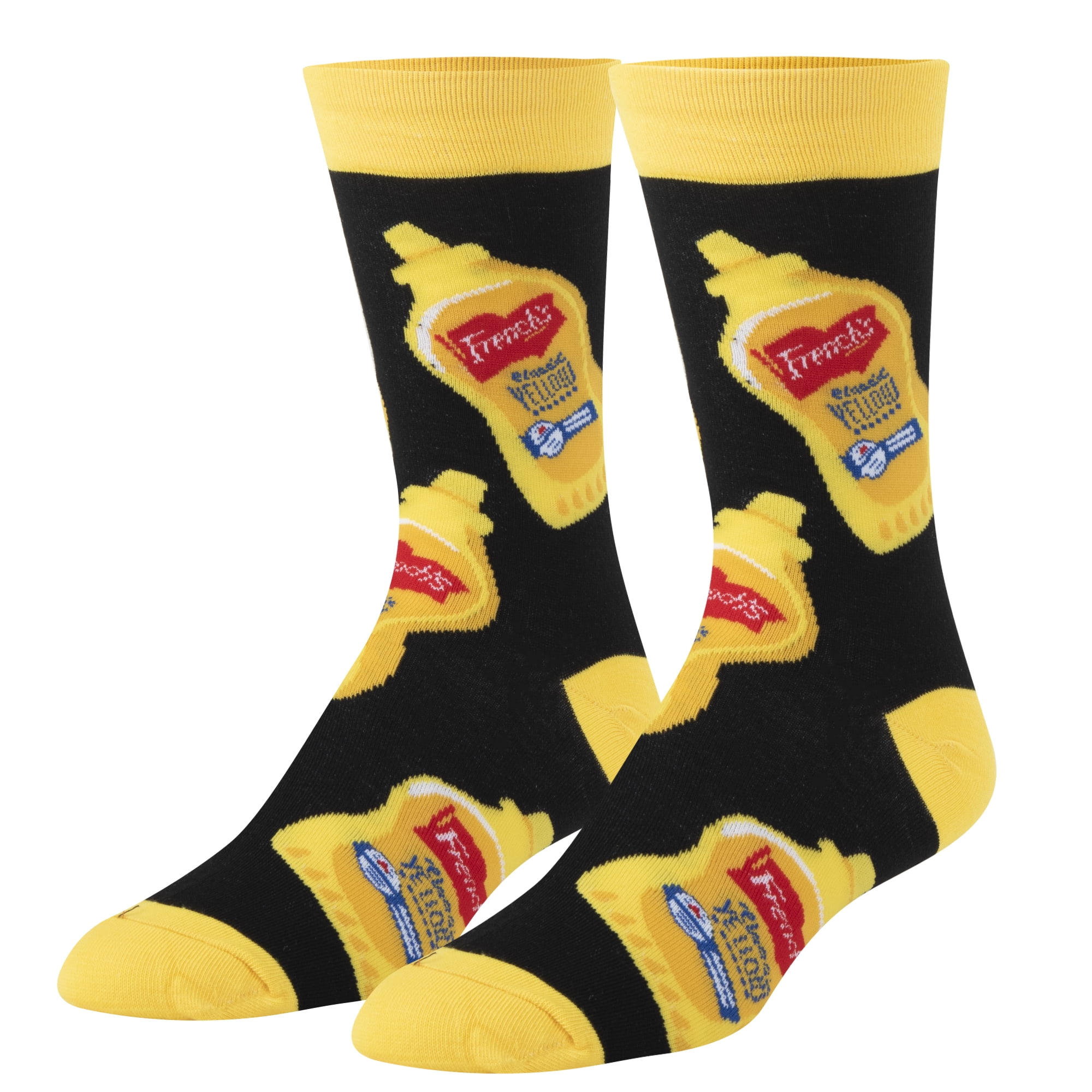 Crazy Socks, French's Mustard, Funny Socks for Men Women, Fun Crew ...