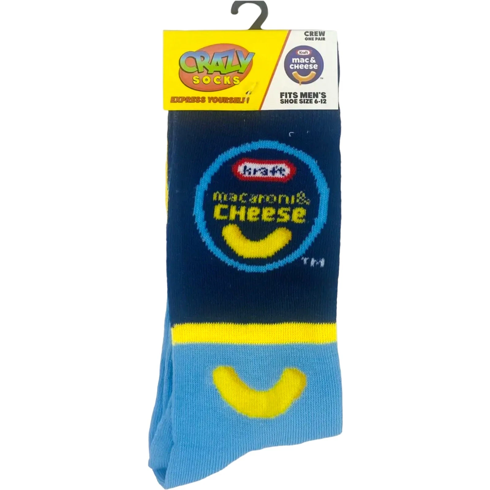 Crazy Socks Kraft Macaroni & Cheese Crew Socks Licensed Cheesy Socks ...