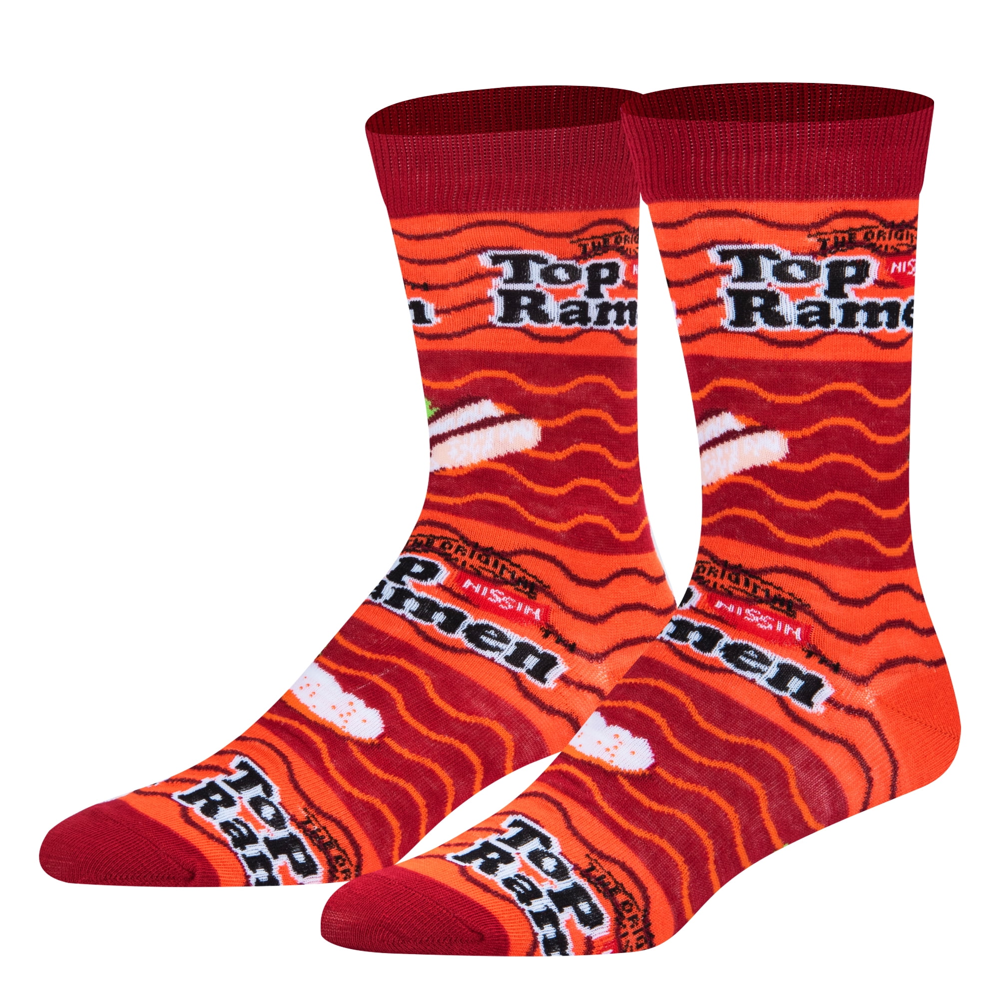 Crazy Socks, Top Ramen Chicken & Beef, Funny Noodle Novelty Print, Men ...