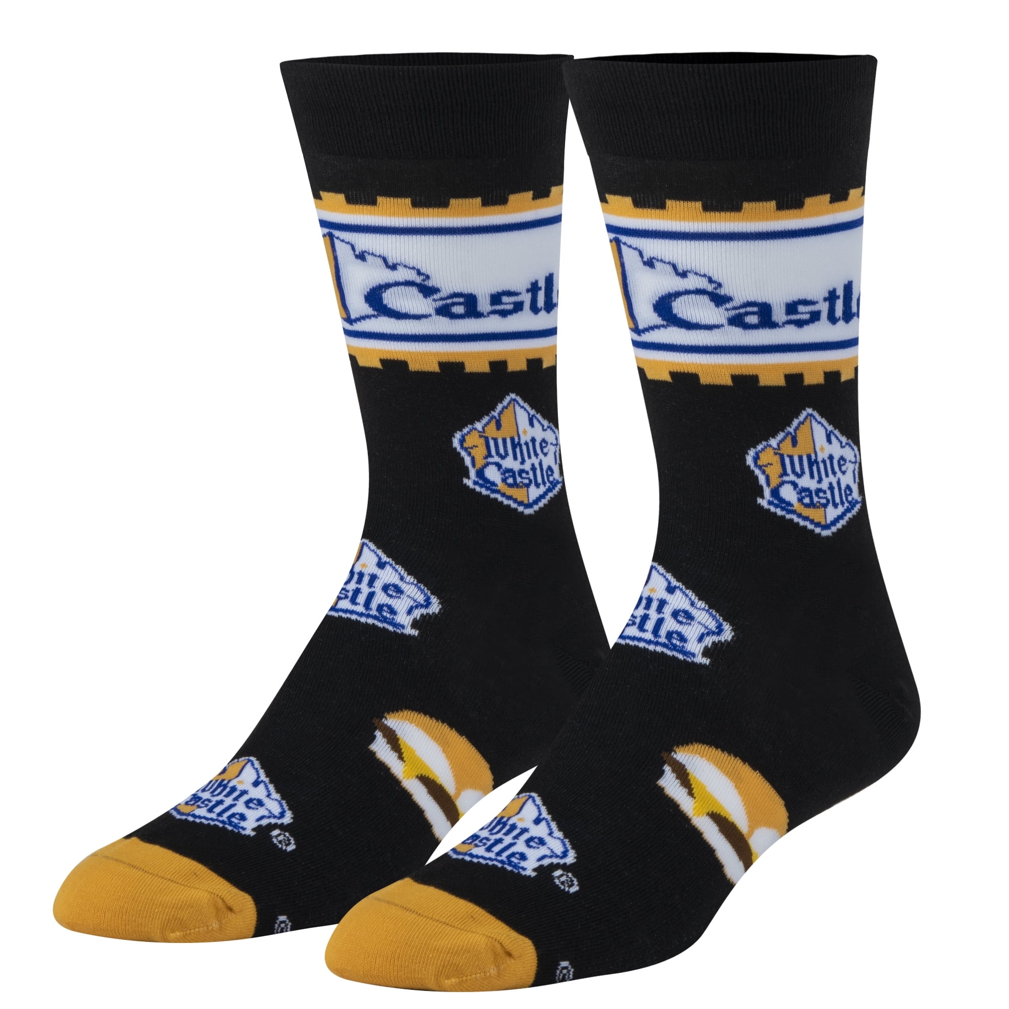 Crazy Socks, White Castle, Funny Socks for Men Women, Fun Crew Print ...
