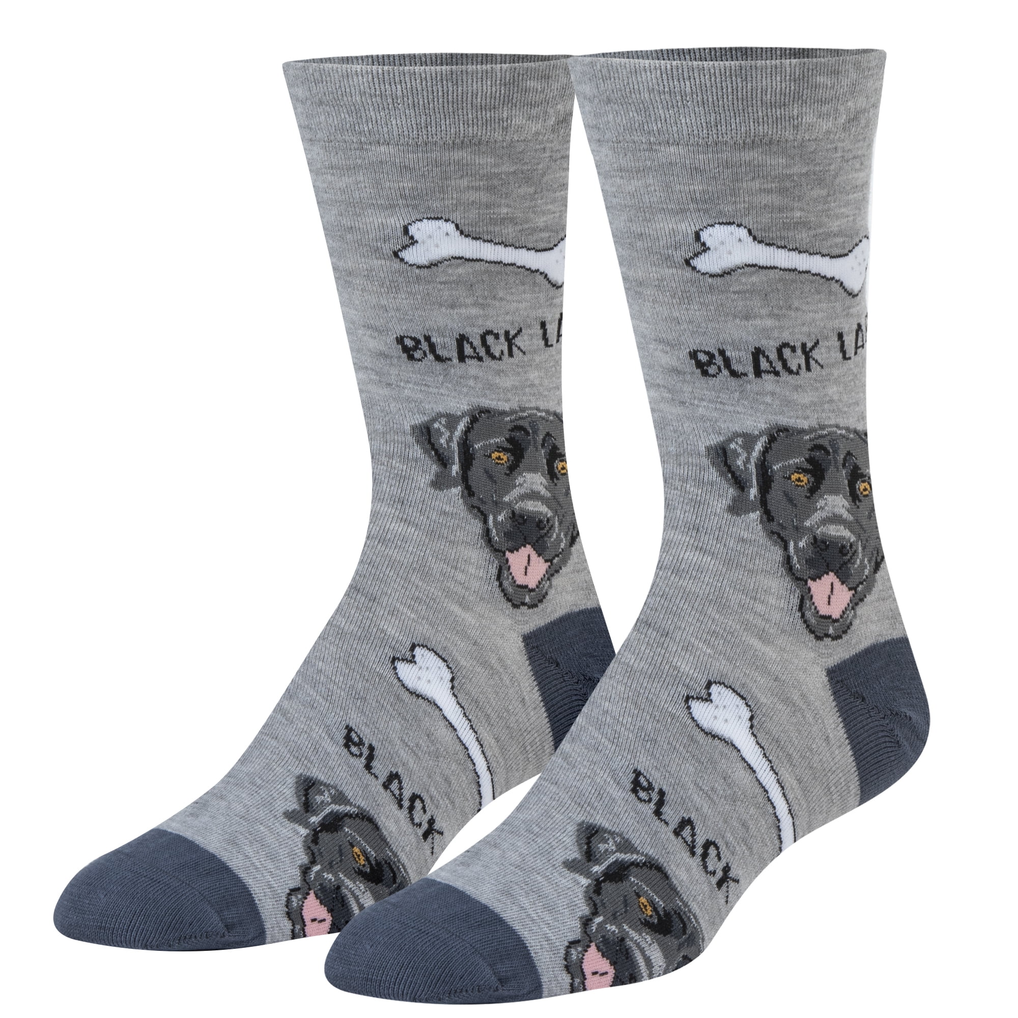 Crazy Socks, Black Lab Crew Socks, Womens Size 5-10, Comfortable ...