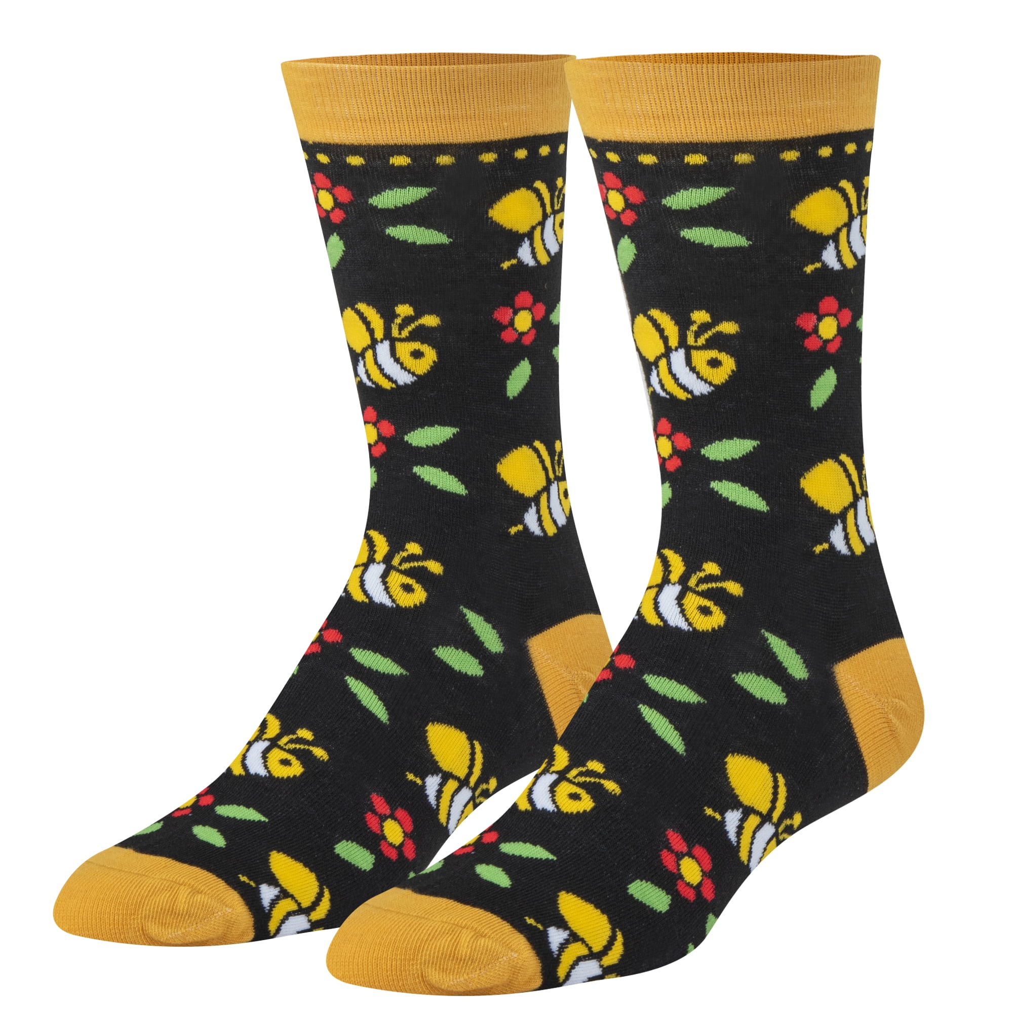 Crazy Socks, Womens, Animals, Bumble Bees, Crew Socks, Novelty Silly ...