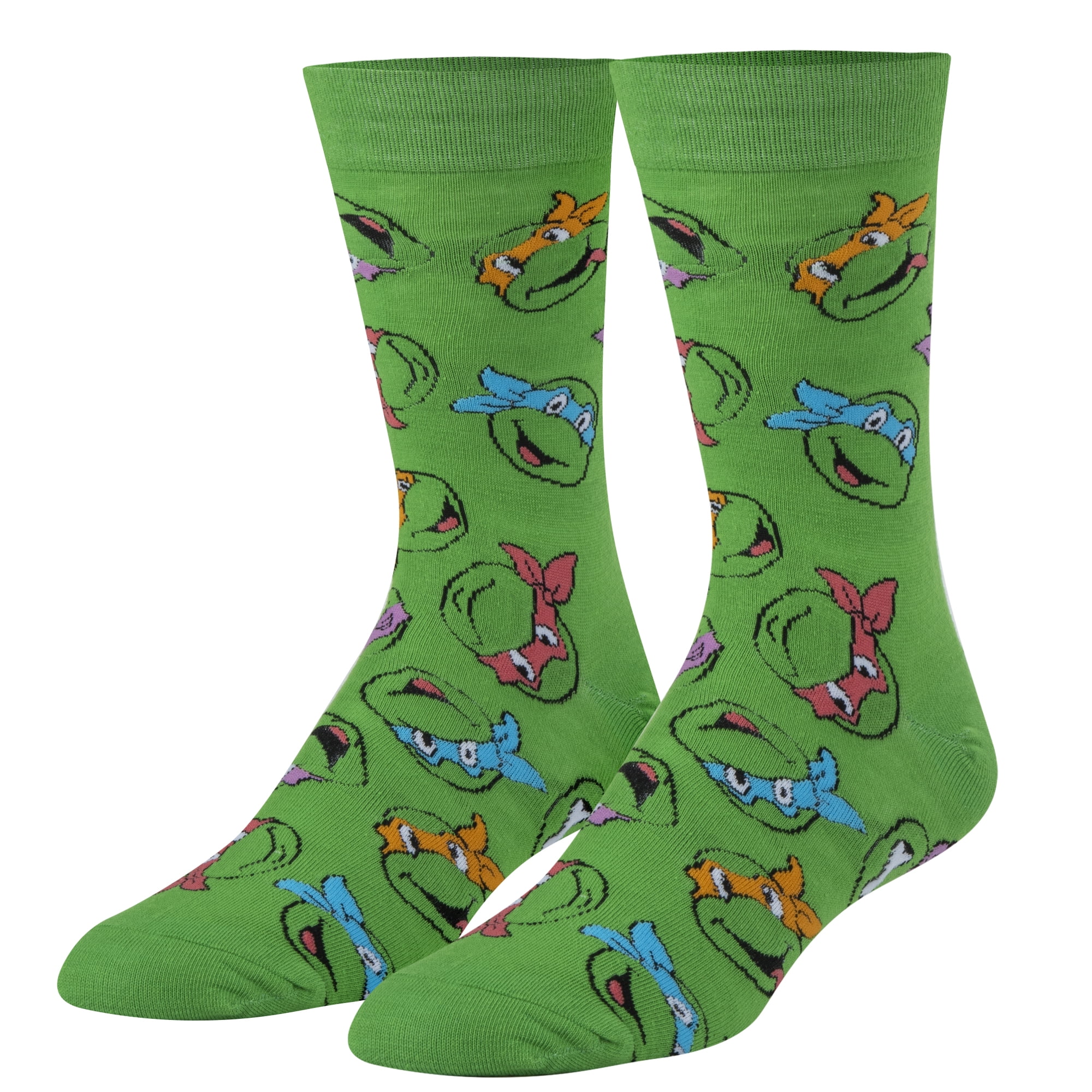 Crazy Socks for Adults, Nickelodeon TMNT Cartoon Fun Prints, Adult 8-12 ...