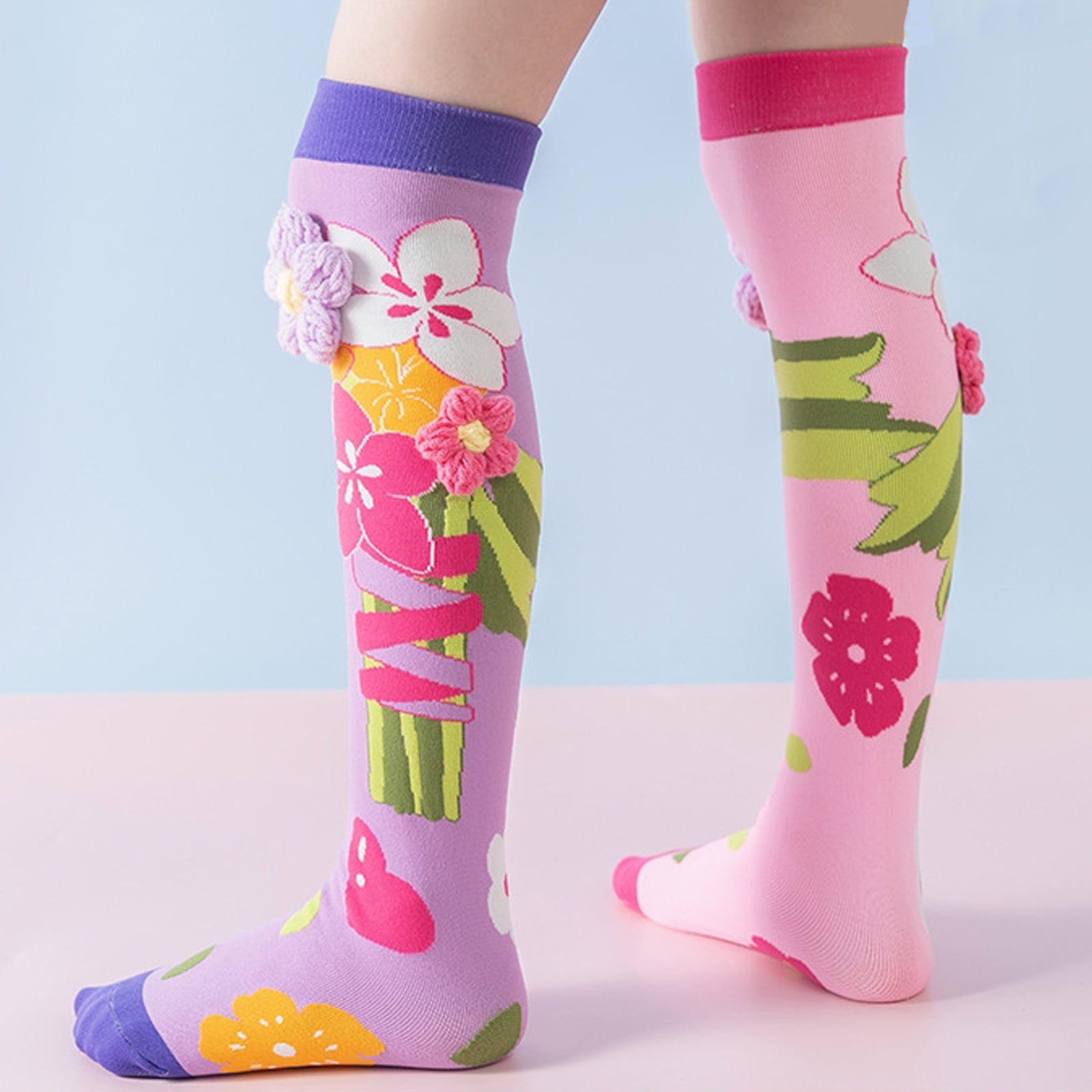 Crazy Socks for Kids - Cute Knee High Silly Socks Funny Style Colorful Cute Animal Knee High ...