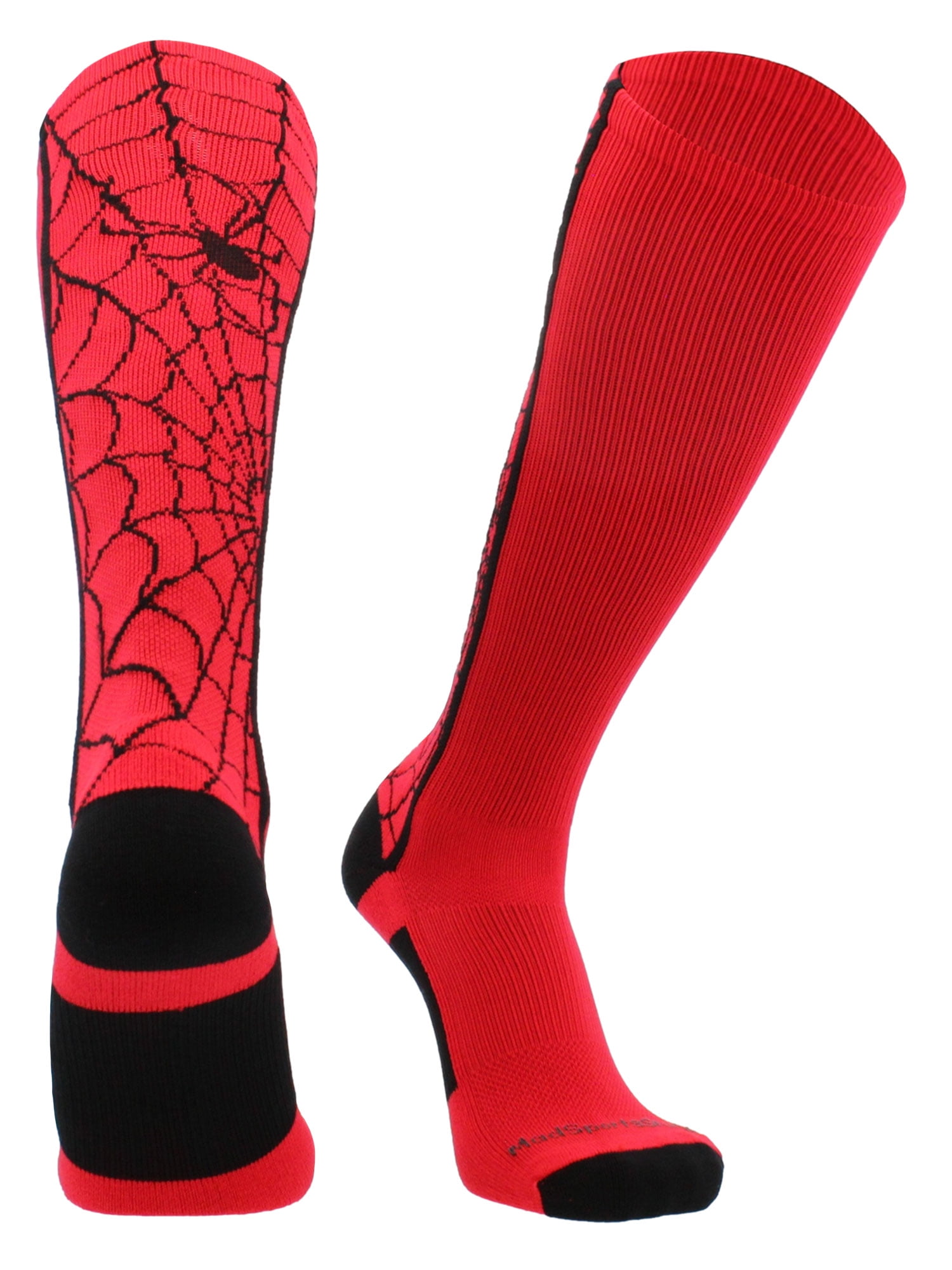 Crazy Spider Web Over the Calf Socks (Scarlet/Black, Small) - Walmart.com