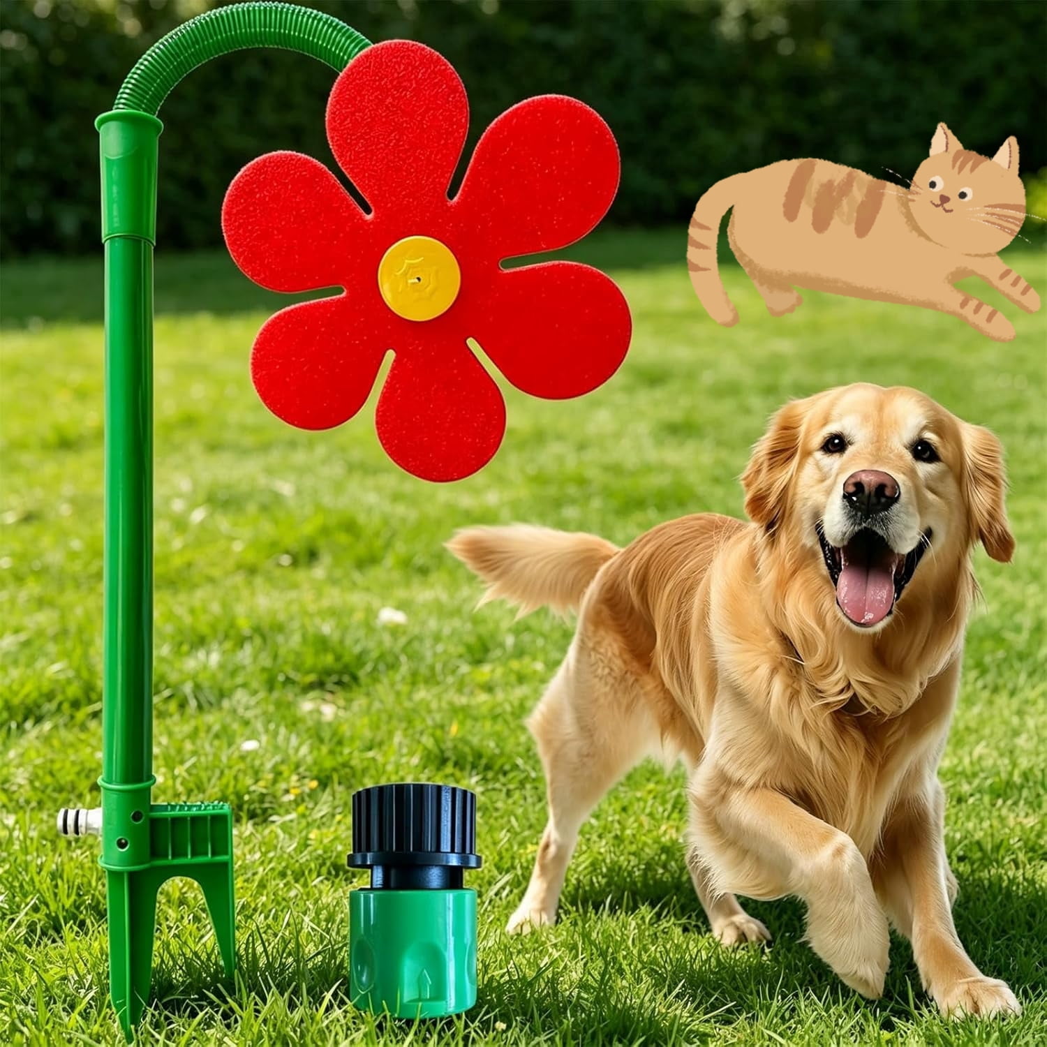 Crazy Sprinkler, 360° Rotating Dancing Flower Lawn Sprinkler Toy ...