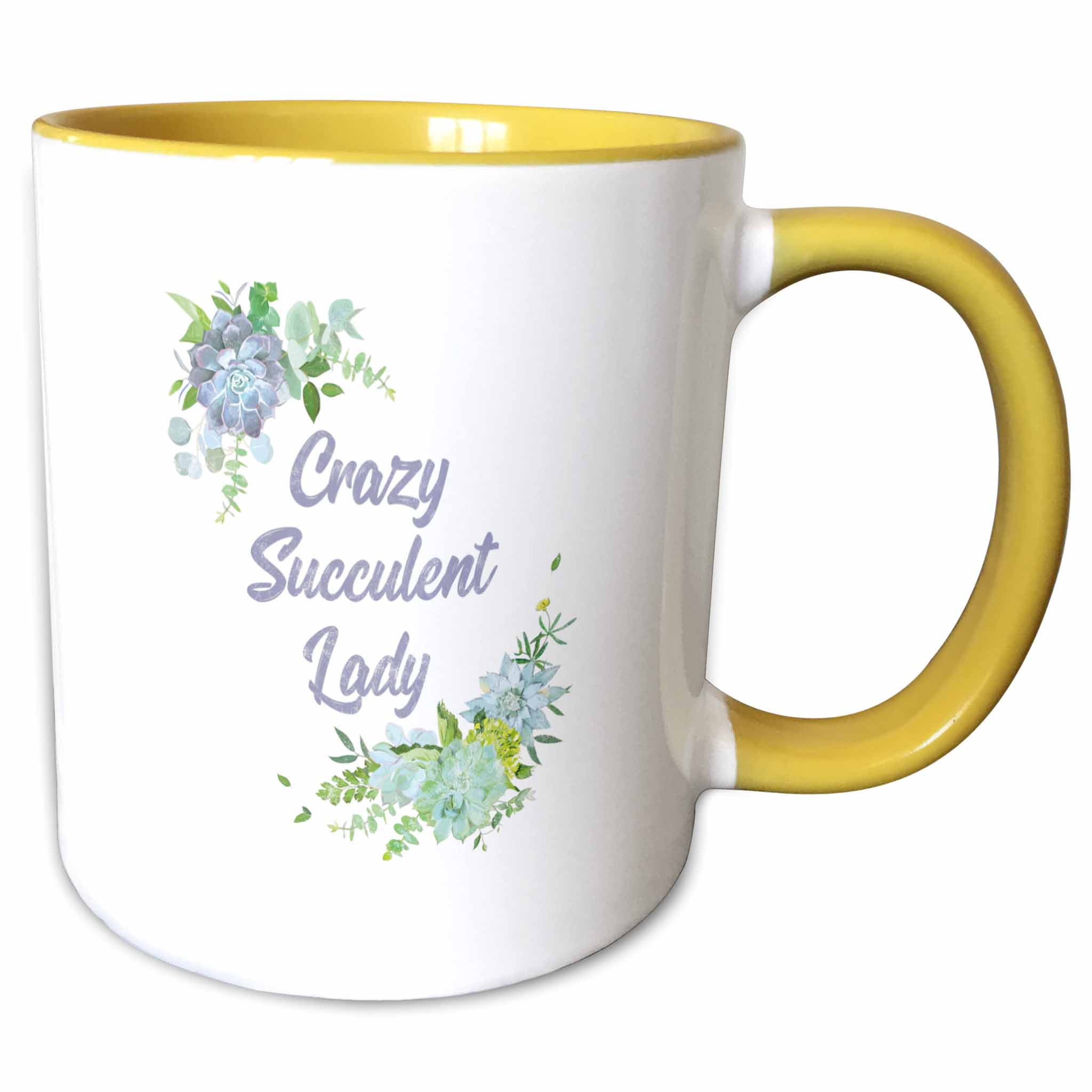 3drose, Crazy Succulent Plant Lady Catcus Cati Design, 11oz Two-tone ...
