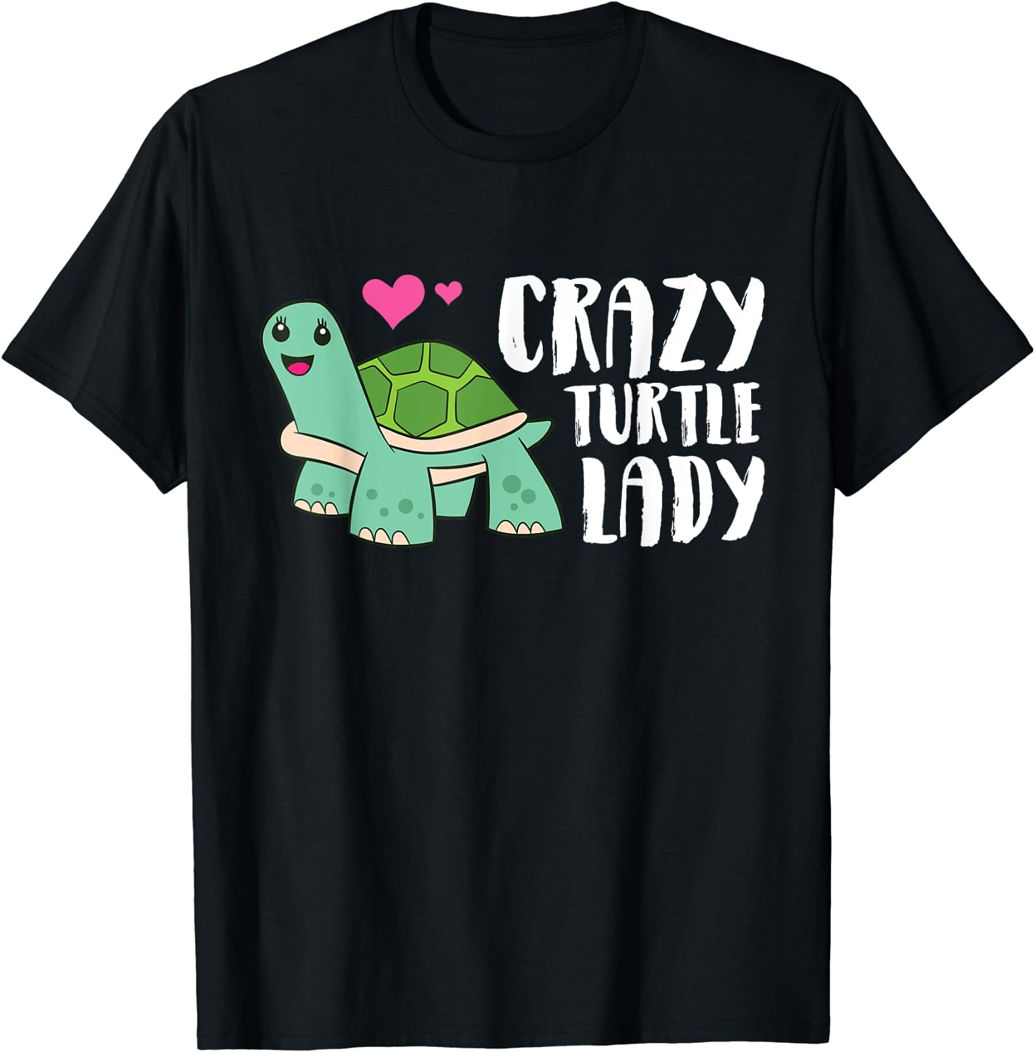 Crazy Turtle Lady Women Turtle Girl T-Shirt Black X-Large - Walmart.com