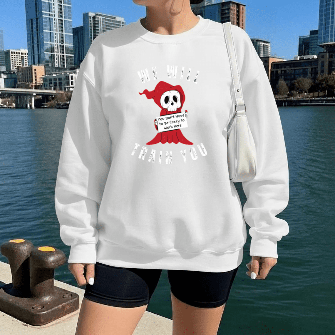 Crazy Workplace Reaper Funny Dark Humor Office Sweatshirt, up to Size ...