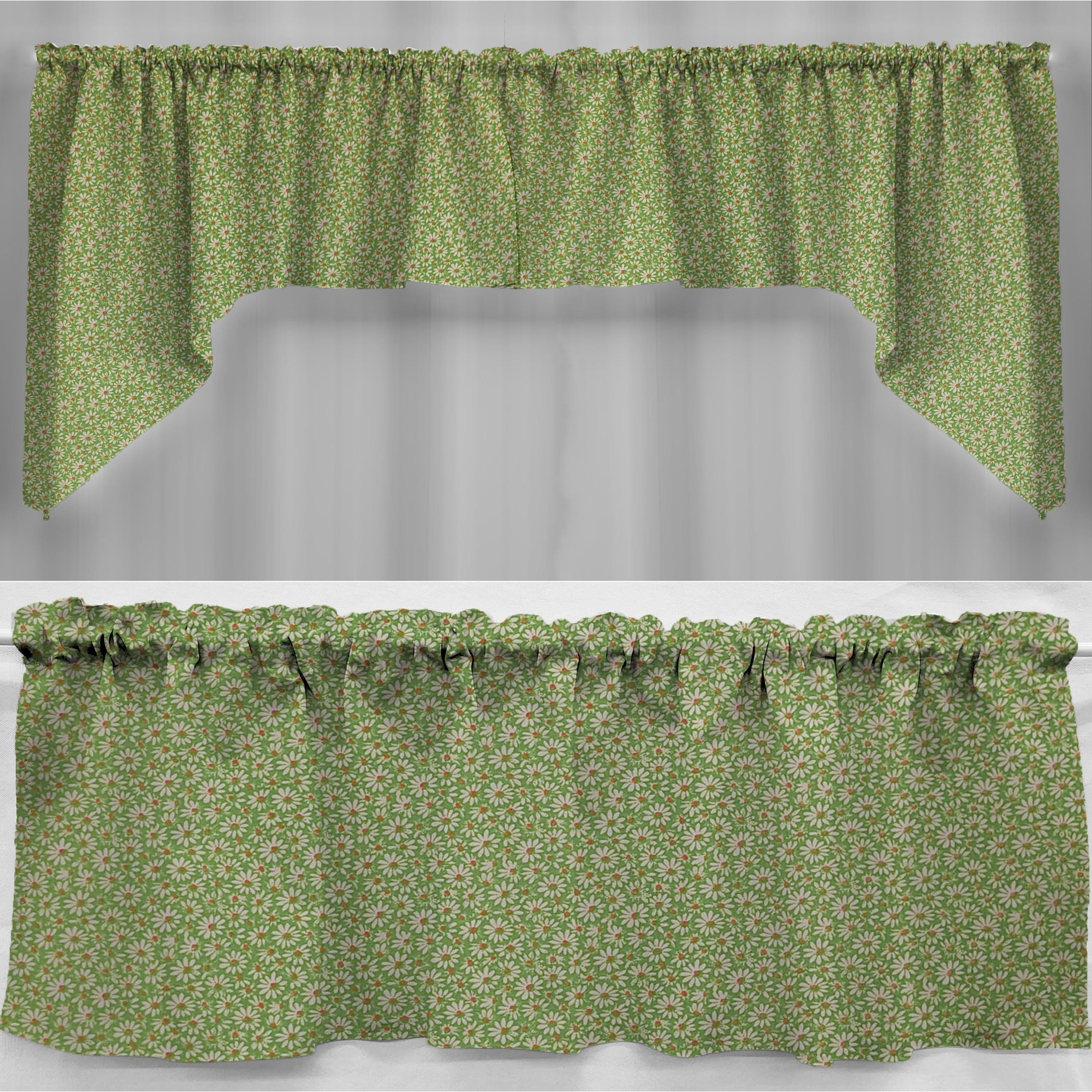Crazy for Daisies Valances by Penny's Needful Things (Two Valance Panels 15 inches Long LINED ...