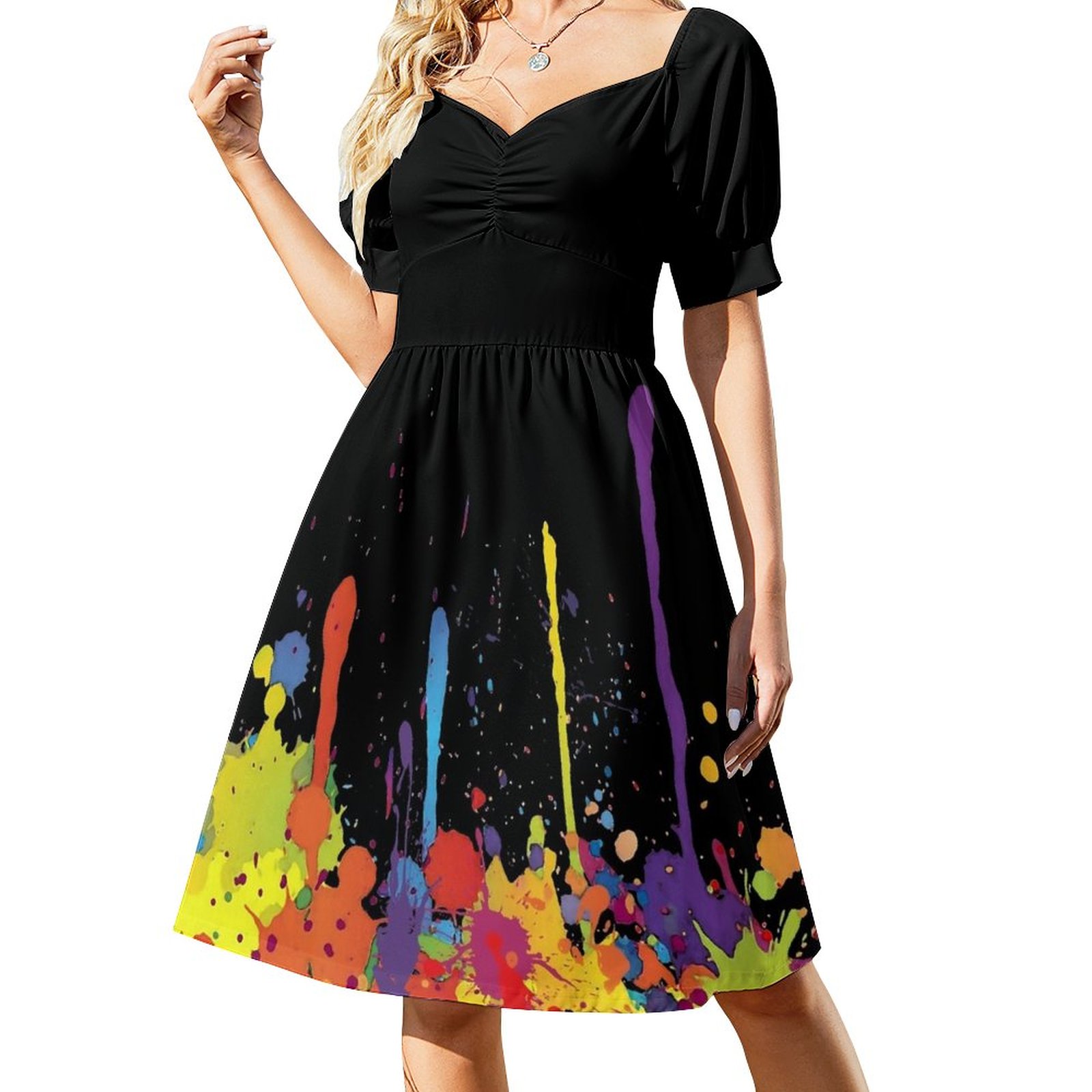 Crazy multicolored running SPLASHES horizontal Sleeveless Dress dresses ...