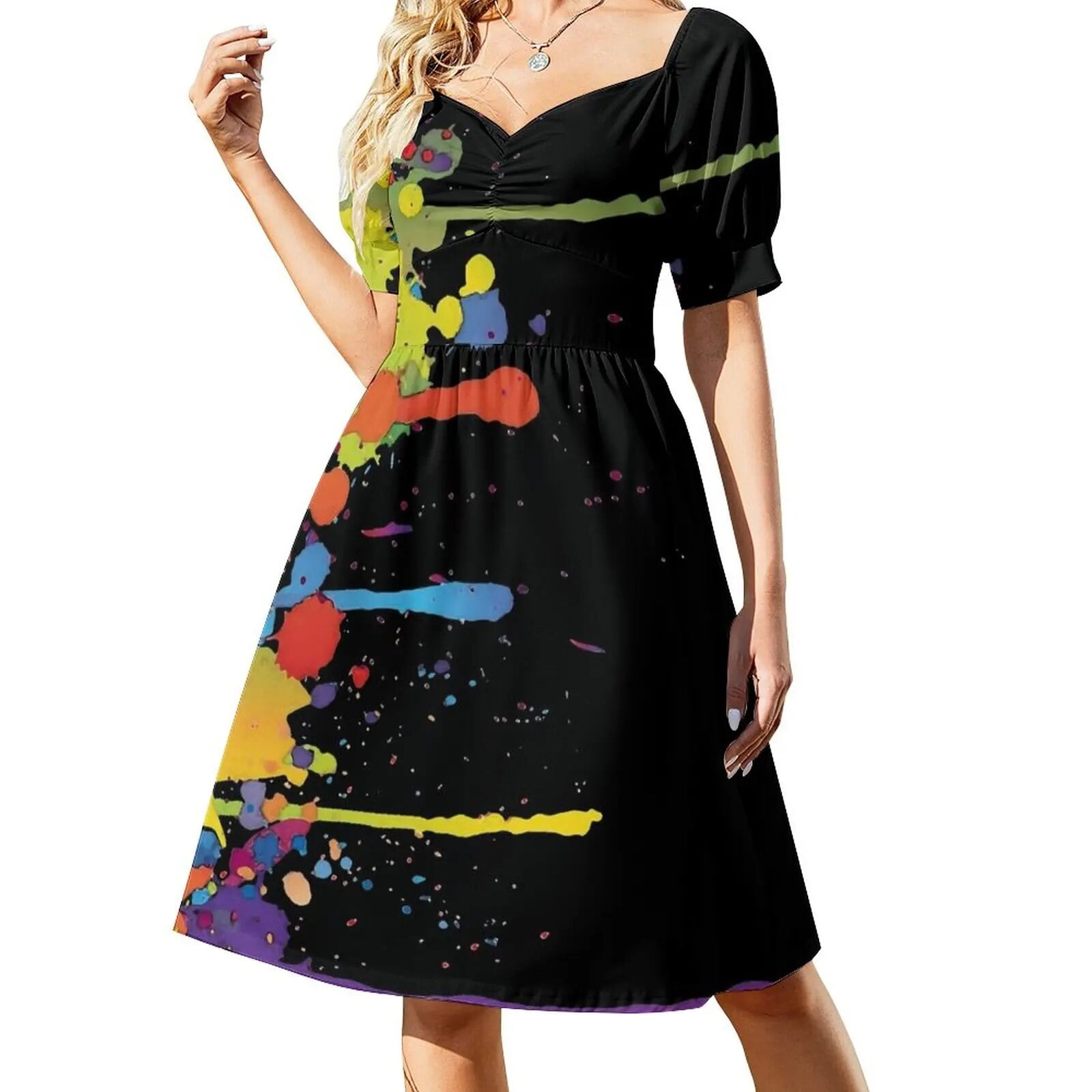 Crazy multicolored running SPLASHES vertical Dress summer dress woman ...