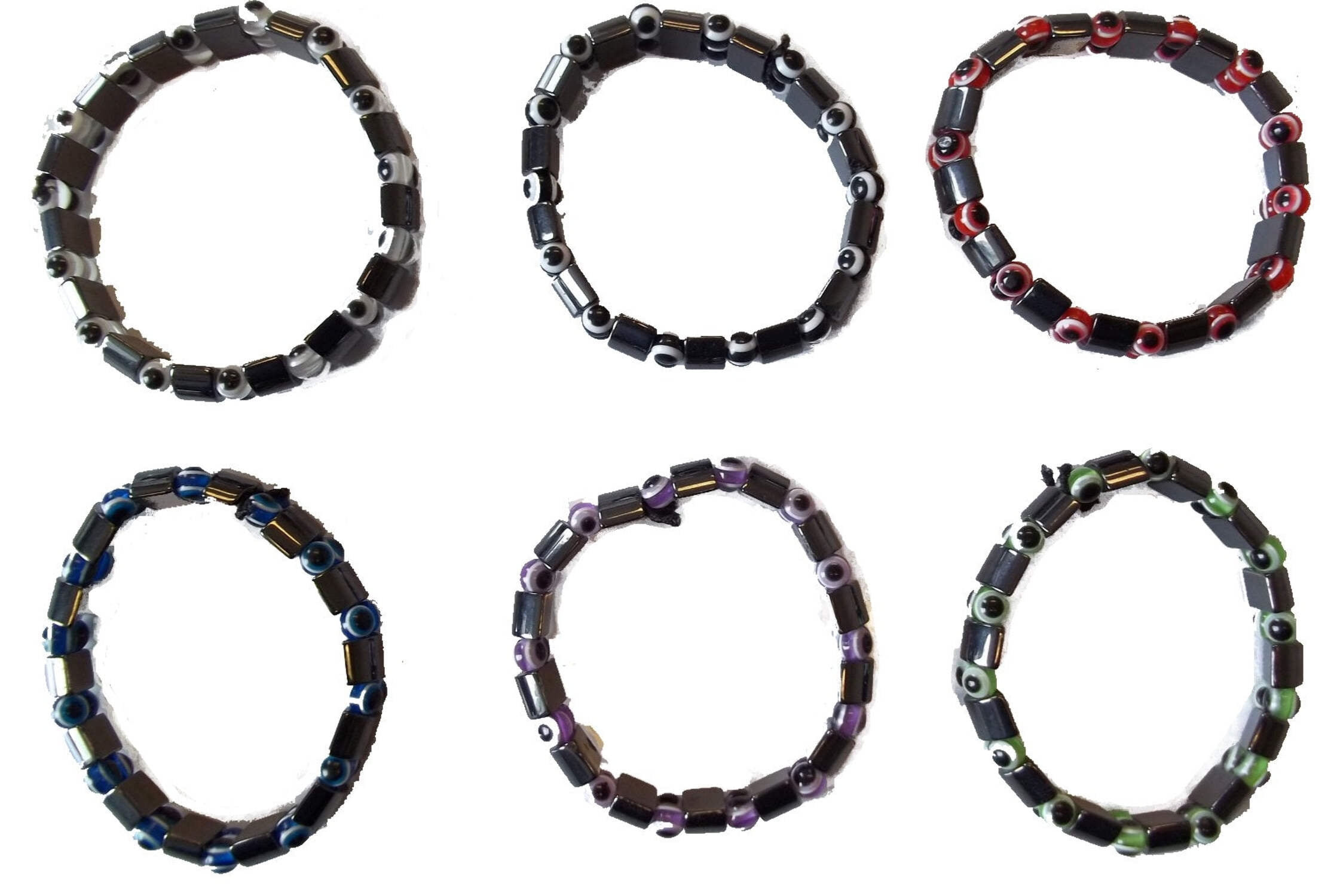 CrazyCoolBuys 6Pc Set Assorted Color Evil Eye Good Luck Spirit Magnetic ...