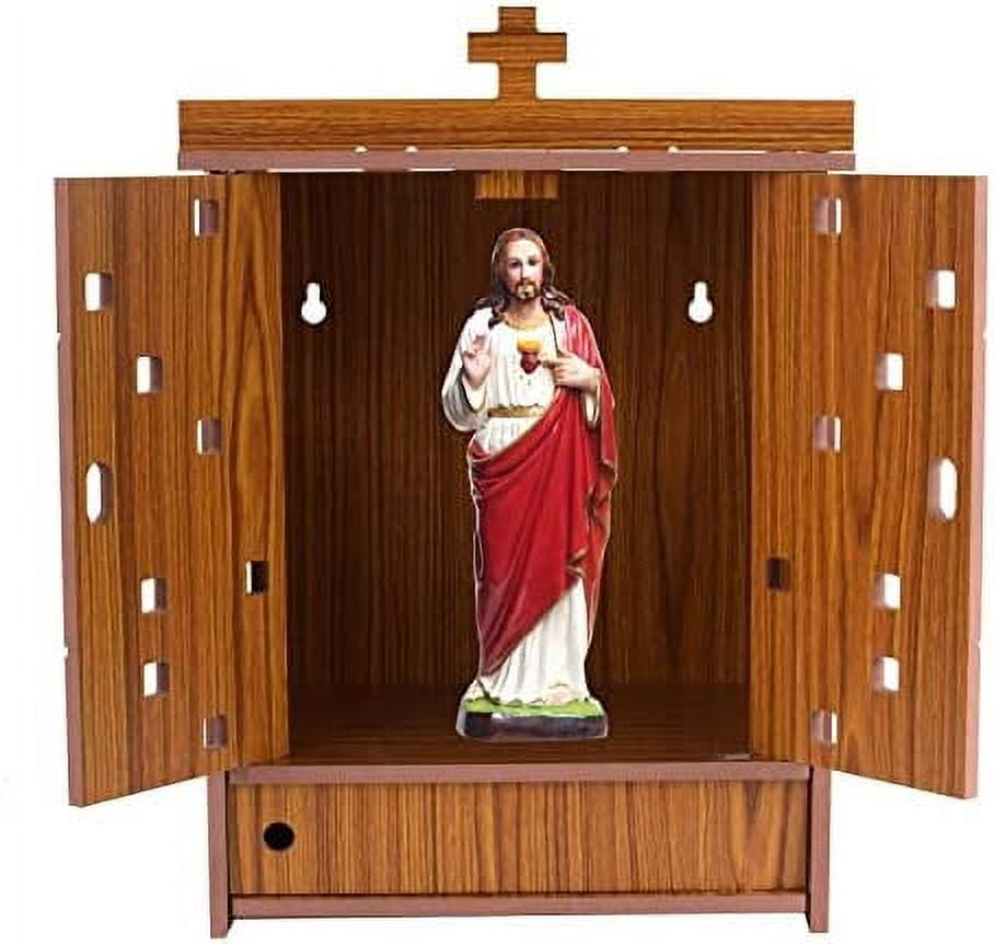 CrazyInk Wooden Readymade Wall Hanging Puja Temple for Home God Stand ...