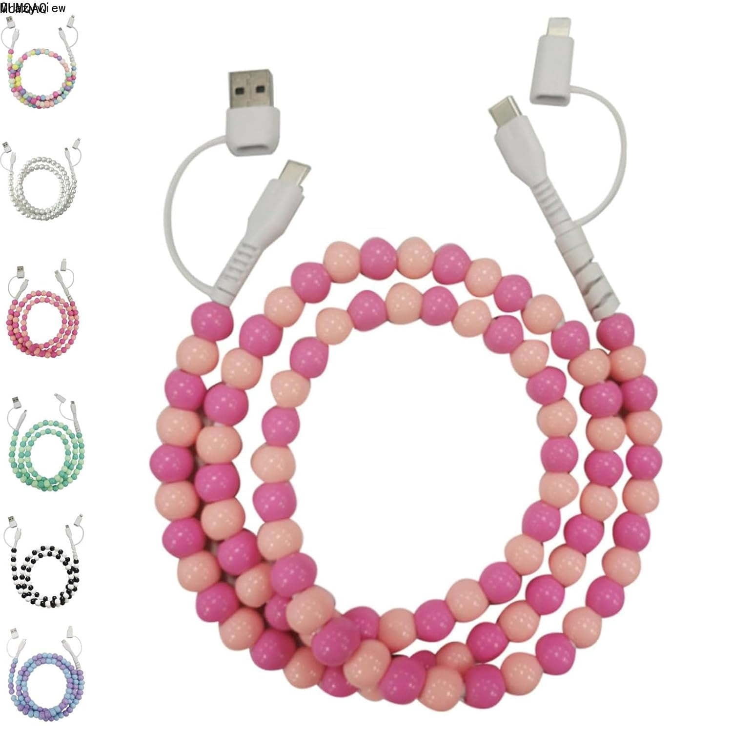 Crazyview Beaded Charging Cord, 3.3ft Fast 4 in 1 Multi Beaded Charger ...
