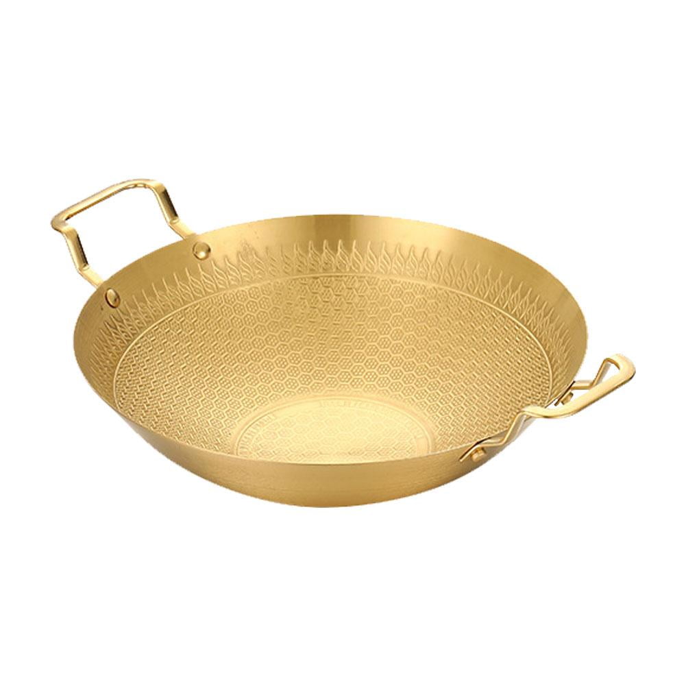Crazyview Gold 22cm Stainless Steel Honeycomb Dry Pot Restaurant Small ...