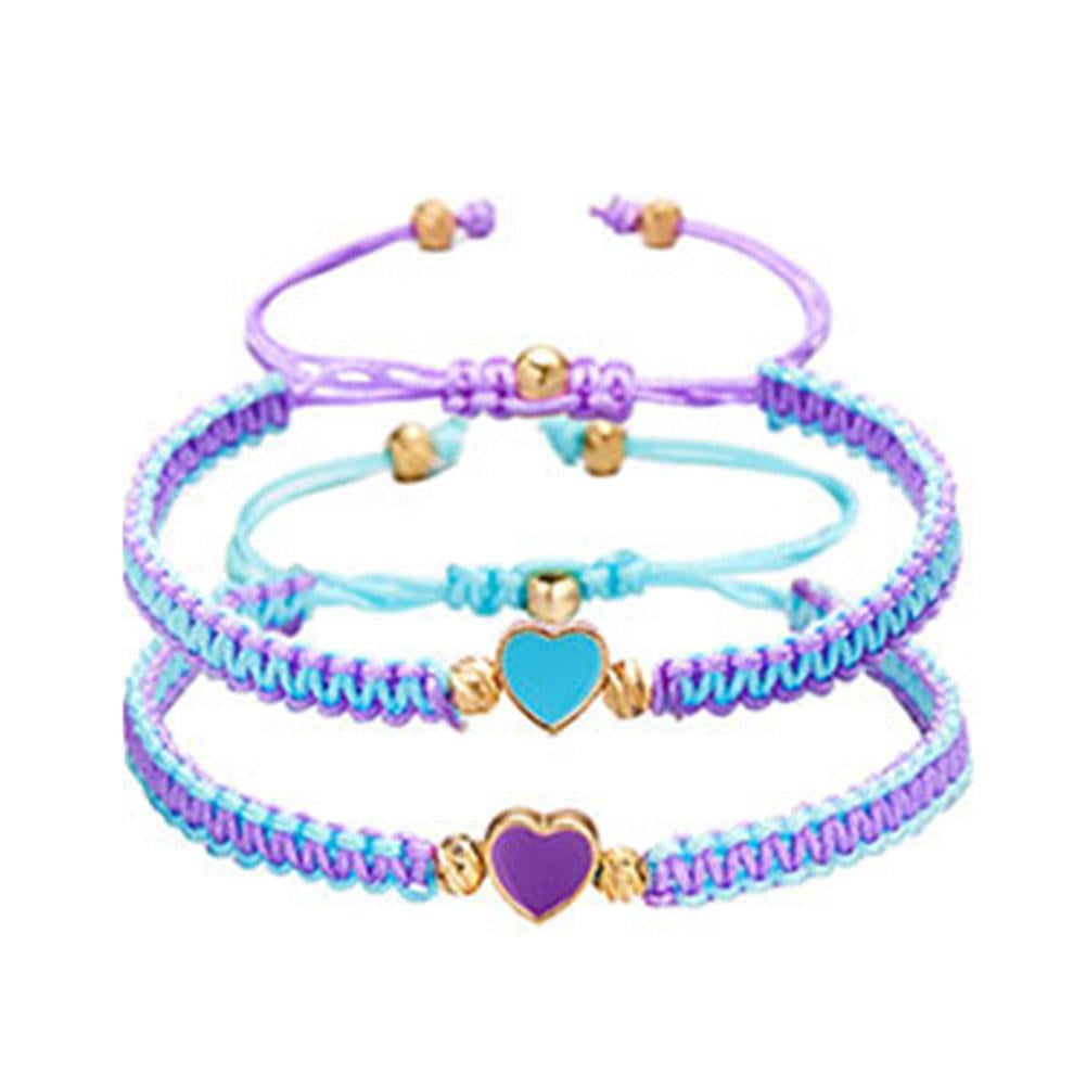 Crazyview Heart Beaded Matching Bracelets for Couple, Adjustable Couple ...