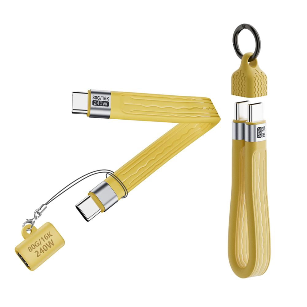 Crazyview USB4 Flat Cable 80Gbps & 240W PD Fast Charging, 16K@60Hz Video with Adapter, Short 13 ...