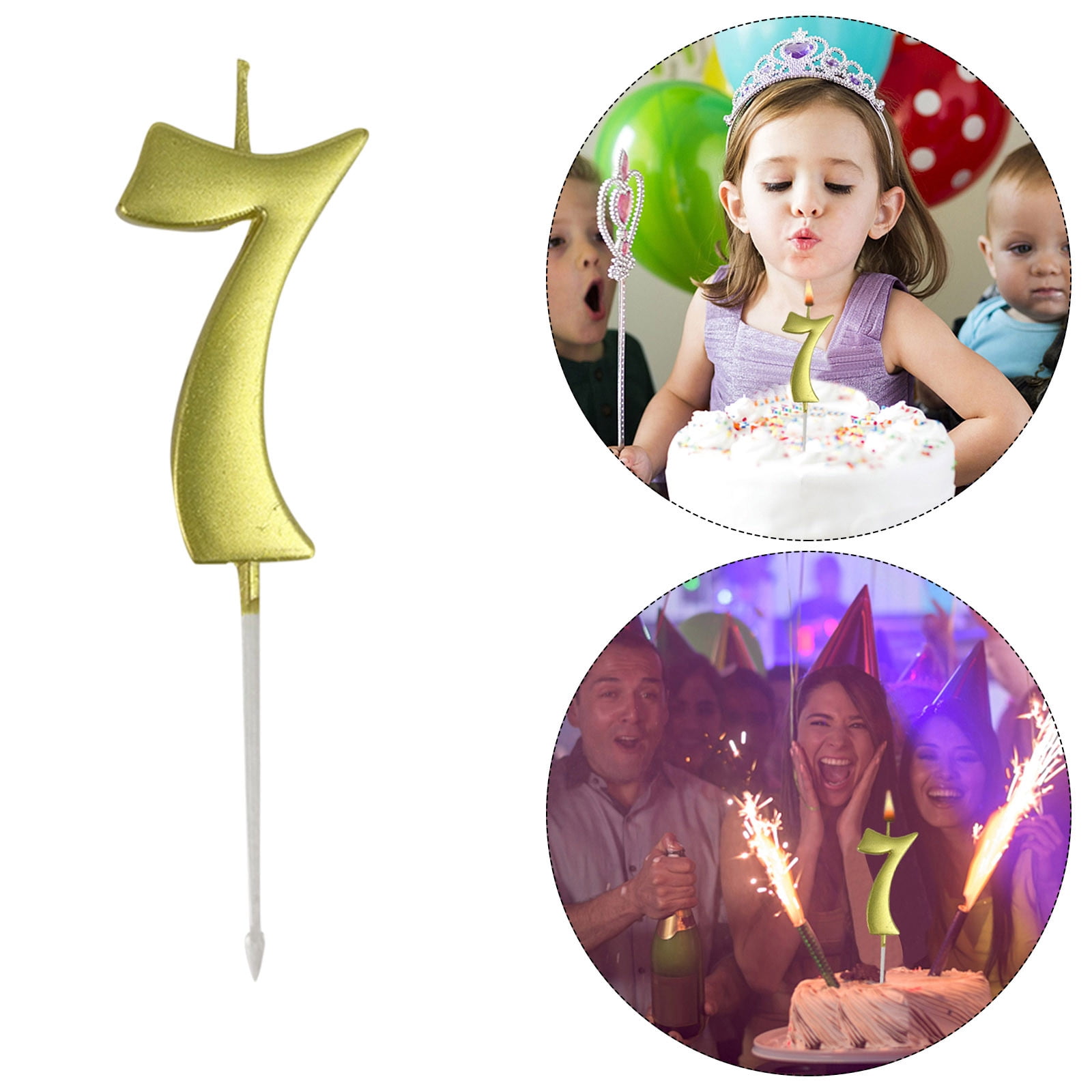 Crcmjuhgsa Cake Topper Birthday Number Candle 3D Shape Birthday Candle ...