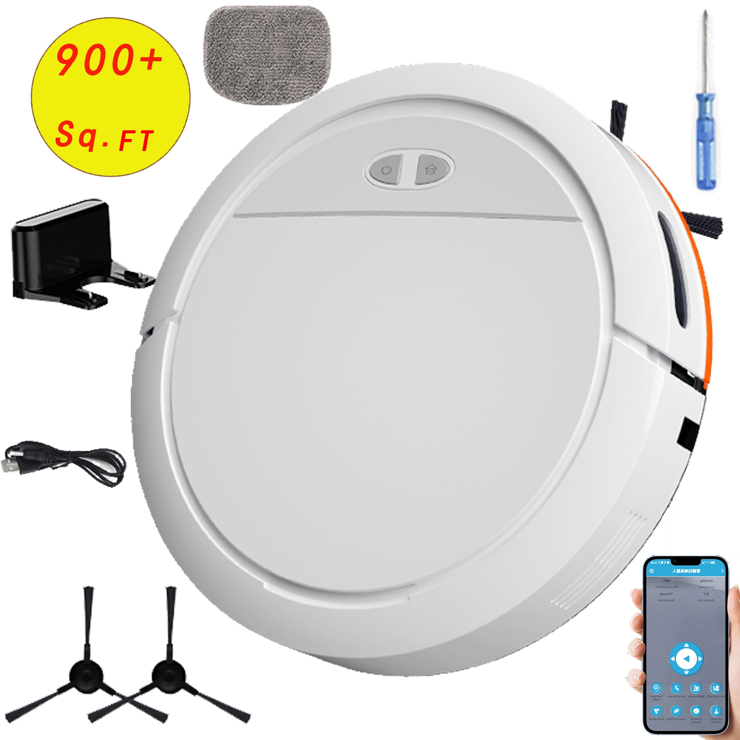 Cre-Heaven 2300 Pa Home Robot Vacuum Cleaner,Smart Wet Dry Robot Vacuum ...