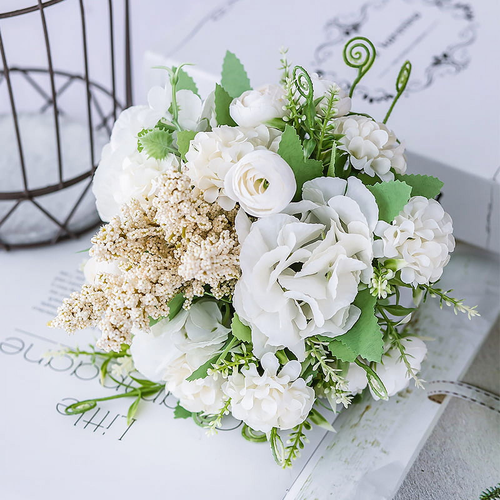 Cre-Heaven Flower Ball Arrangement Bouquet Fake Flowers Roses Balls for ...