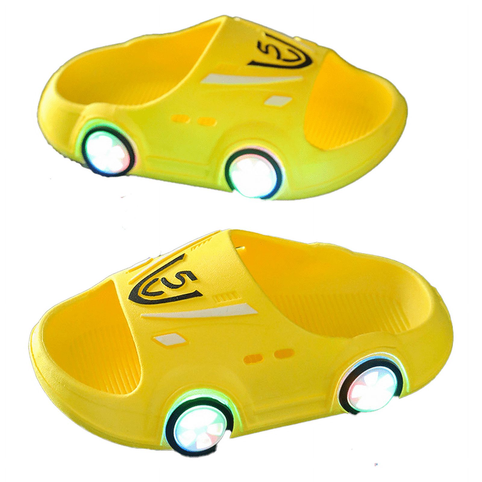 Cre-Heaven New Anime Boys Girls Cartoon Car Lighting Yellow Slippers ...