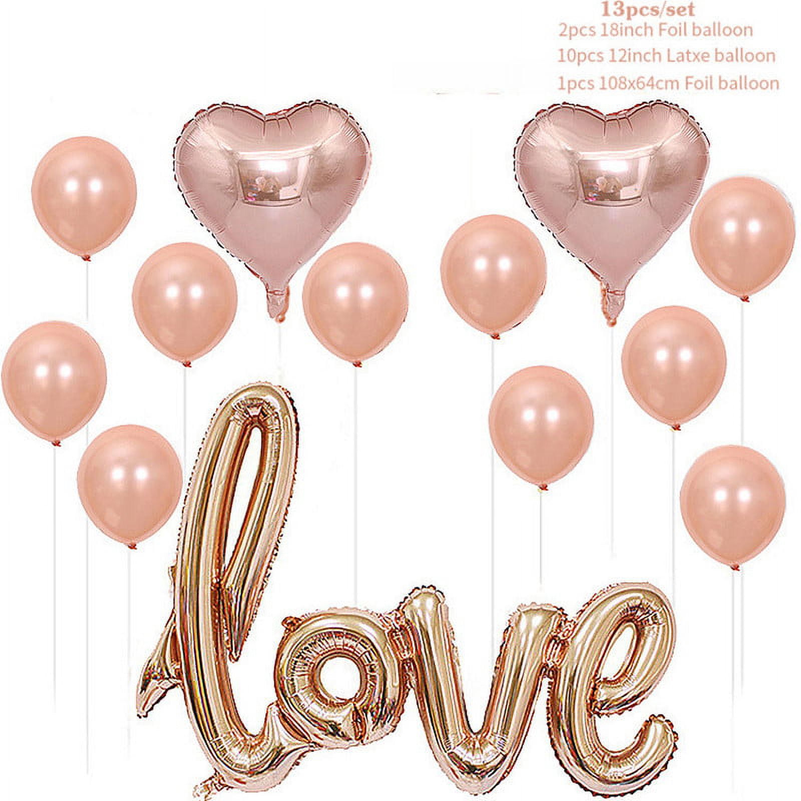 Cre-Heaven Rose Gold Engagement Party Decorations,Love Foil Balloon ...