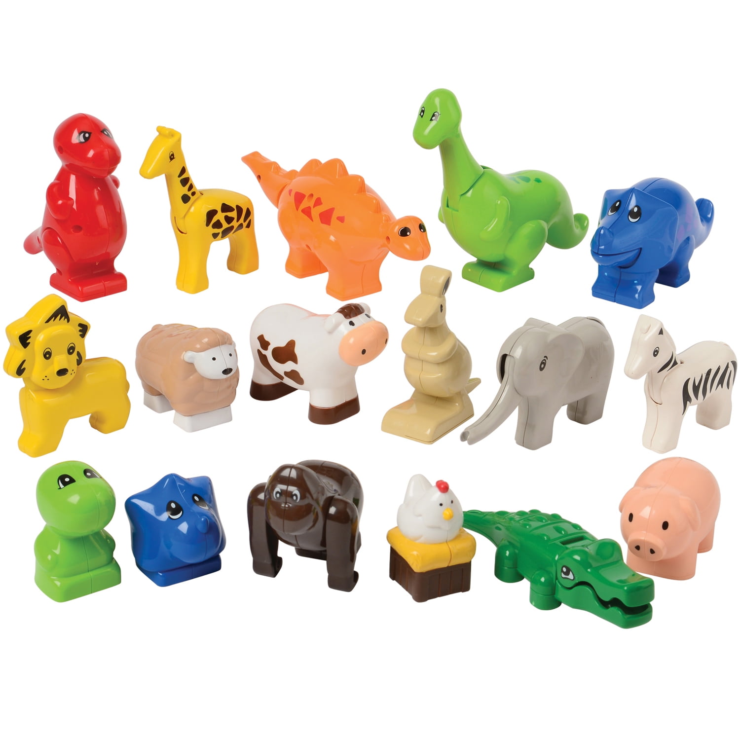 Cre8tive Minds Animals for Preschool Sized Building Blocks, 17 Pieces ...