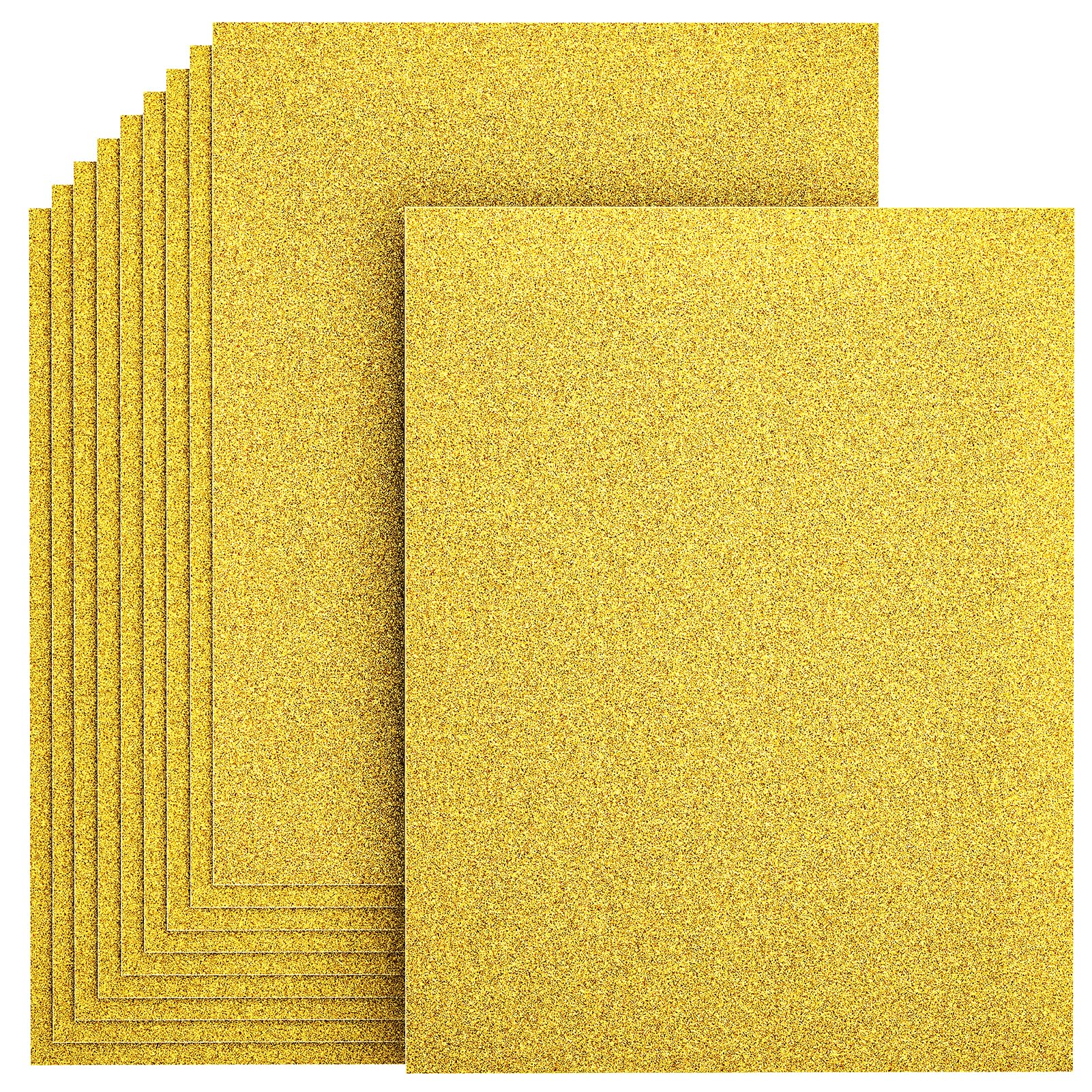 CreGear 10 Sheets Gold AIF4 Glitter Paper, 8.5 Paper 92lb/250gsm ...