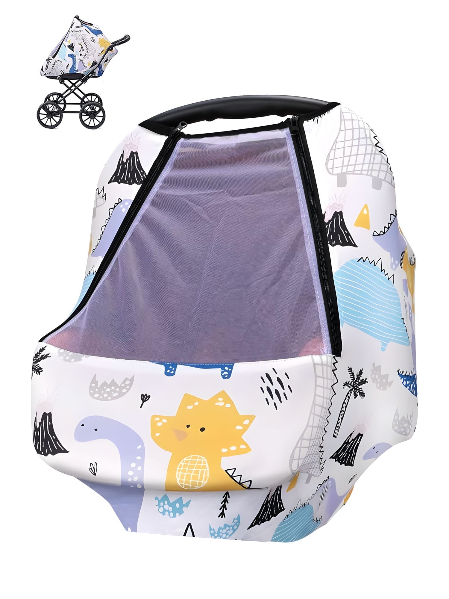 CreWear Car Seat Cover Baby with Zipper Peeping Window, Universal Fit ...
