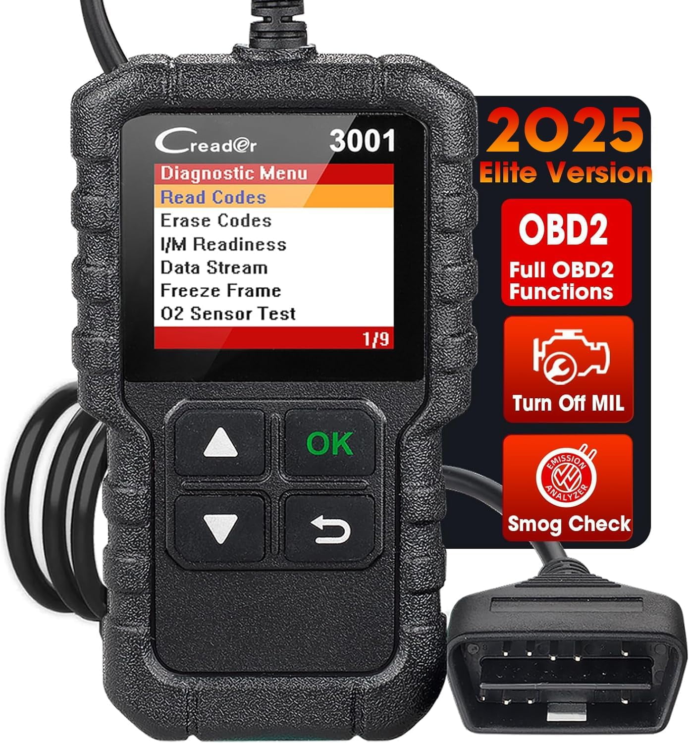 Creader 3001 OBD2 Scanner, Engine Fault Code Reader Mode 6 CAN ...