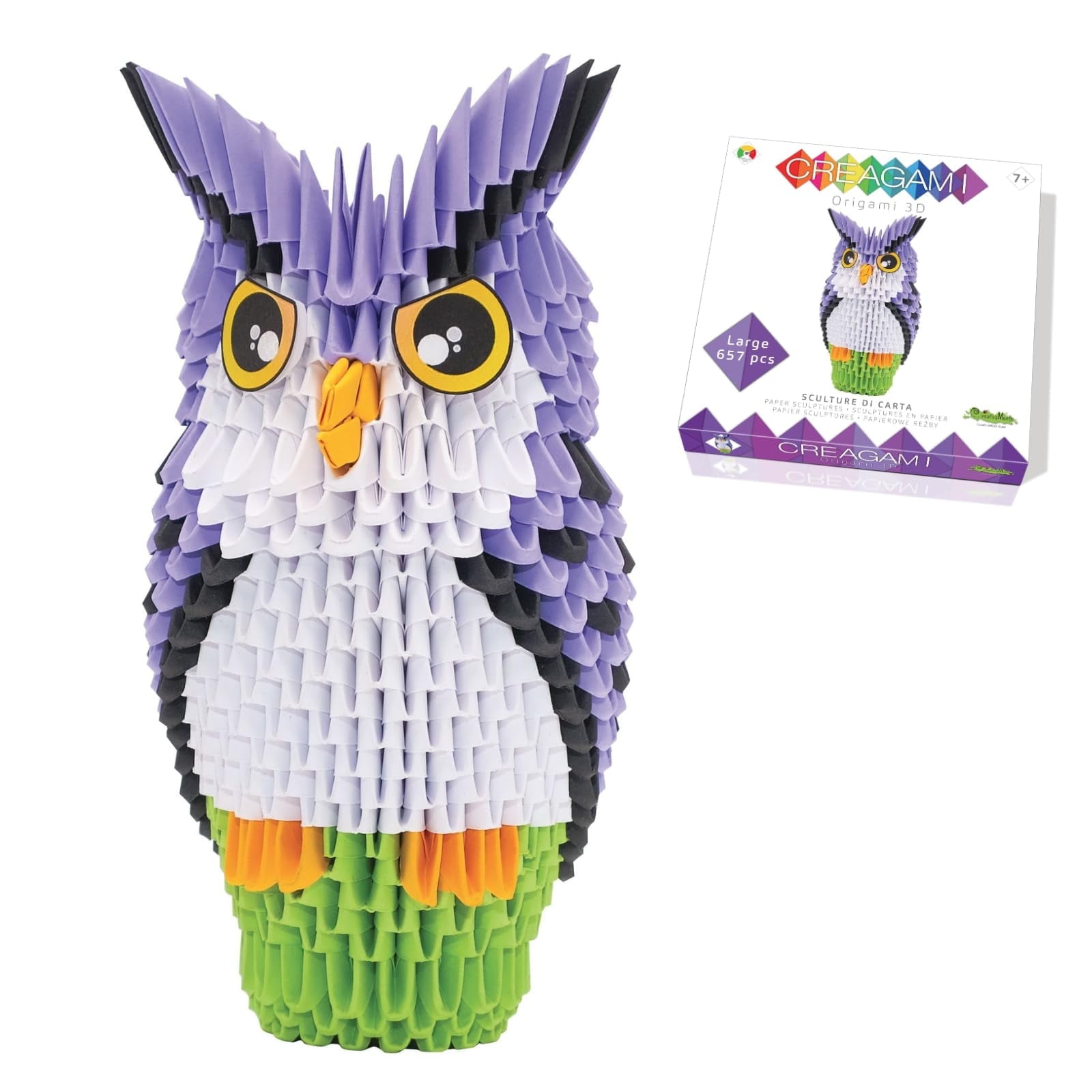 Creagami Owl Origami Set - Large (657-piece) 3D Modular Paper Folding ...