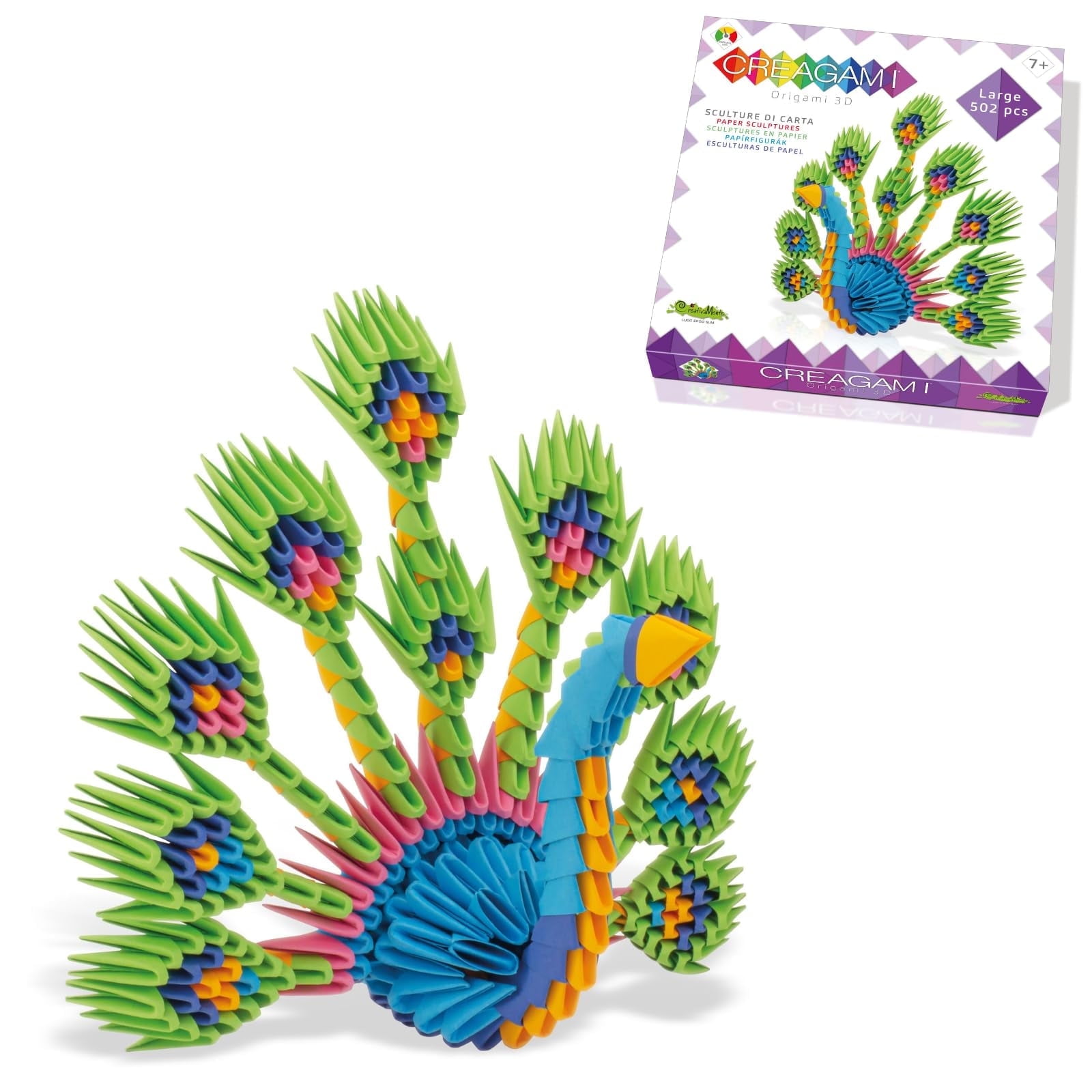 Creagami Peacock Origami Set - Large 3D Modular Paper Art Kit for ...